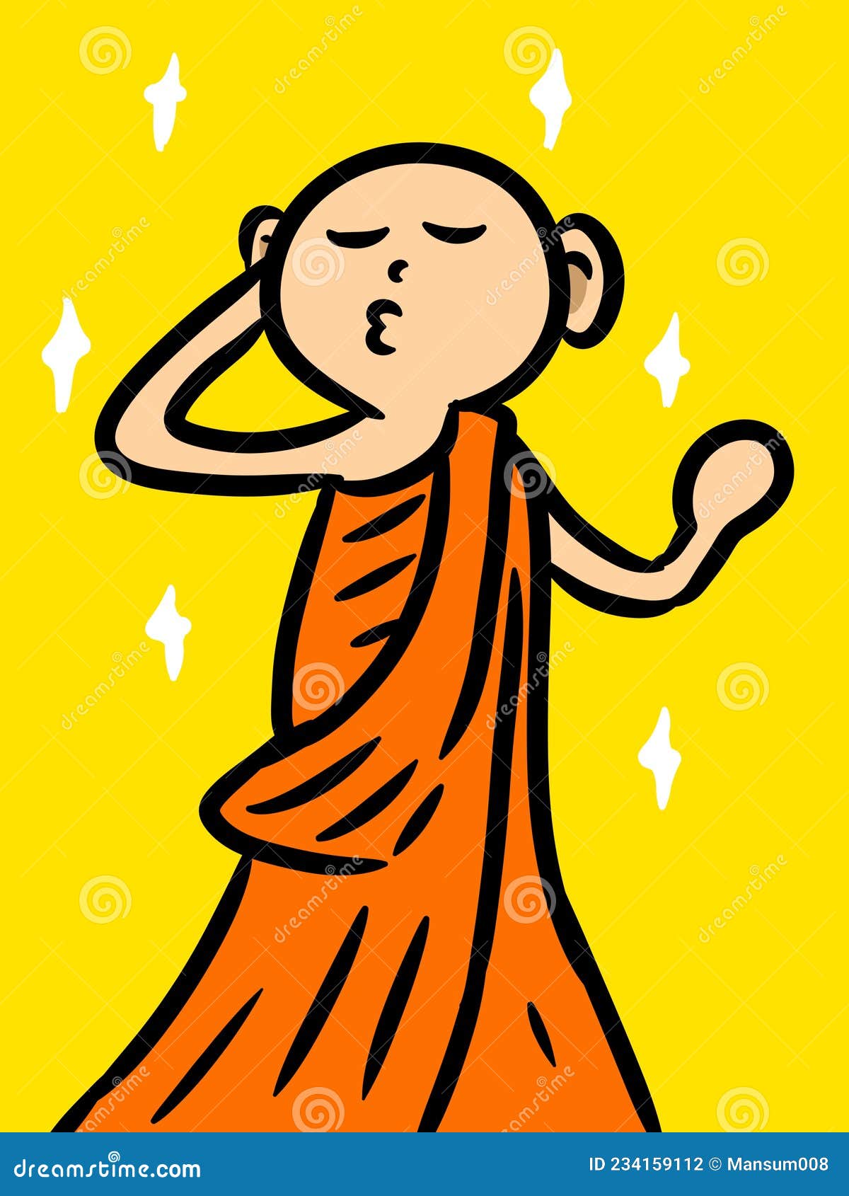 3d Cute Monk Character Isolated In White Ai Generated Royalty-Free ...