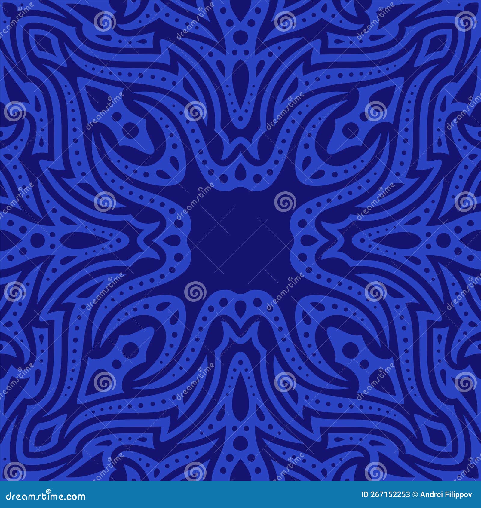 Art with Dark Blue Vintage Seamless Pattern Stock Vector - Illustration ...