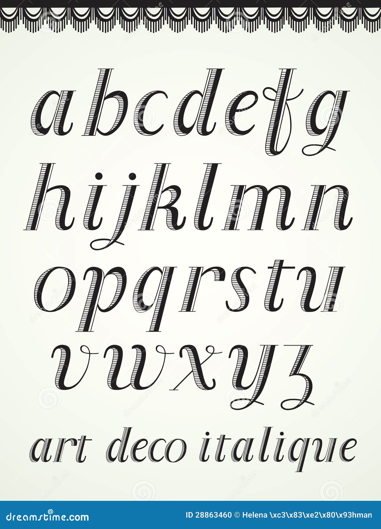 Art Deco Alphabet stock vector. Illustration of custom - 28863460