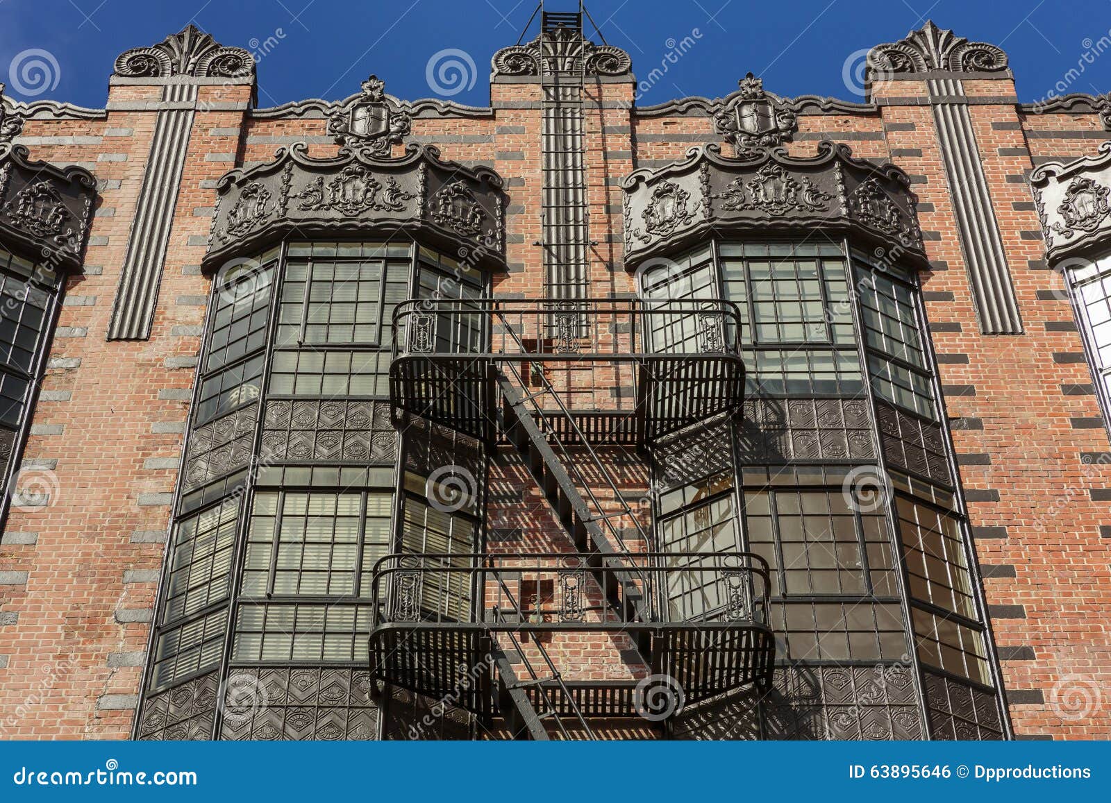 Art Deco Apartment Building, Front View Stock Photo - Image of history ...