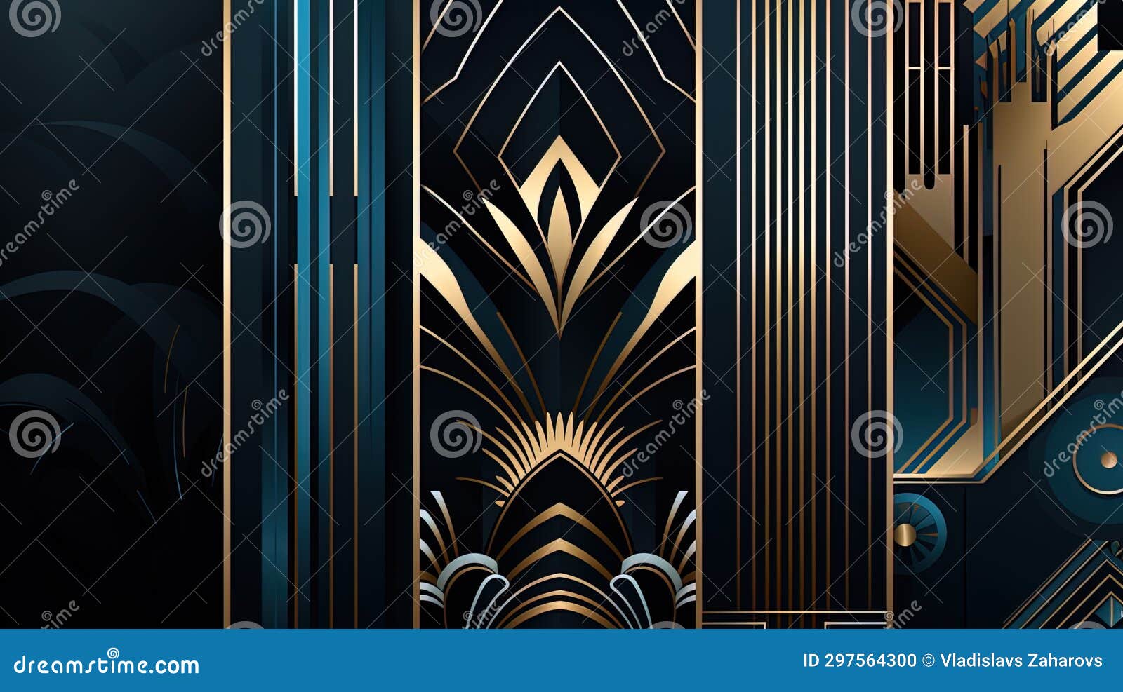Art Deco Backgrounds Feature Exquisite Patterns, Geometric Shapes, and ...