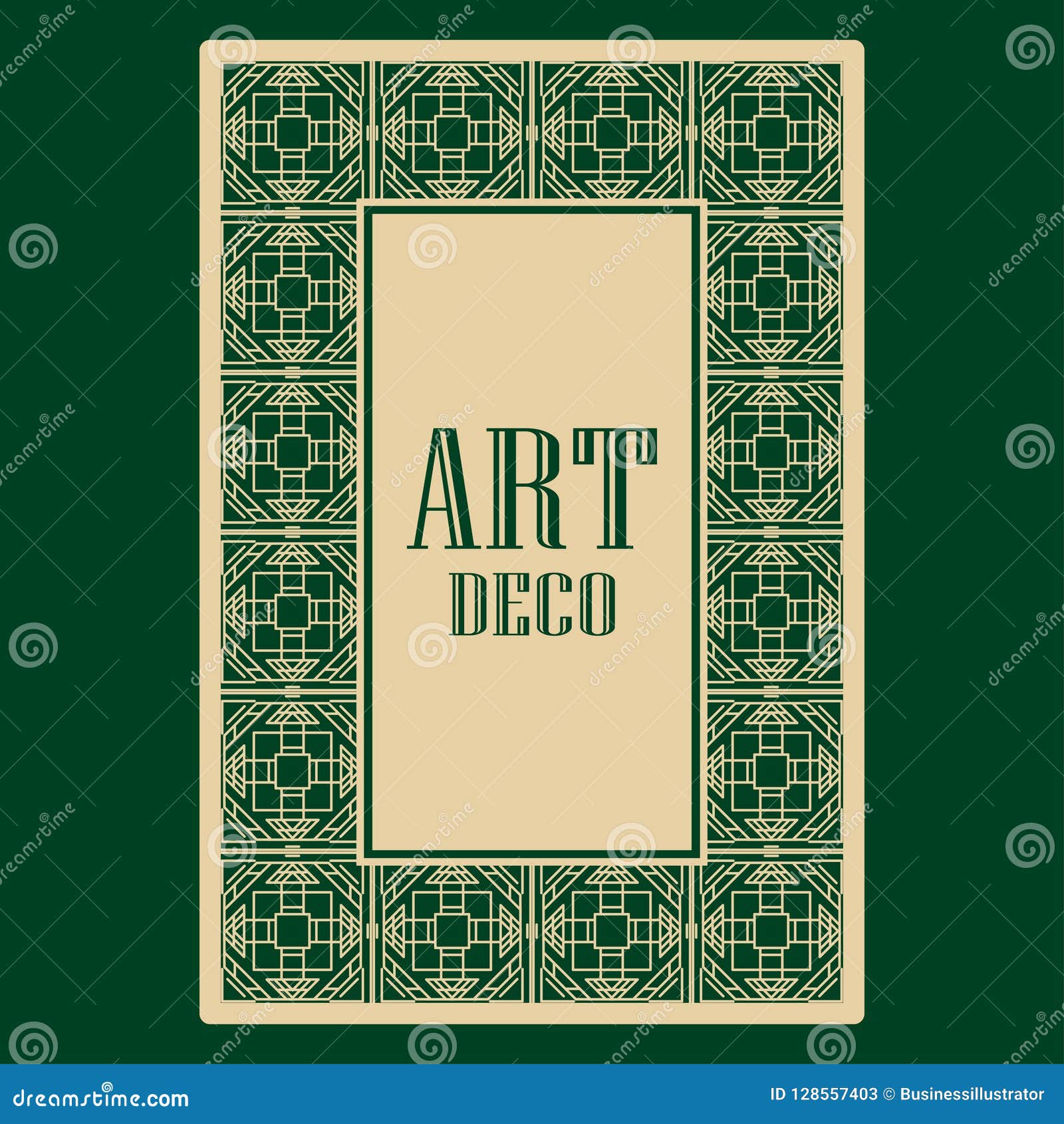 Art deco border frame stock vector. Illustration of artistic - 128557403