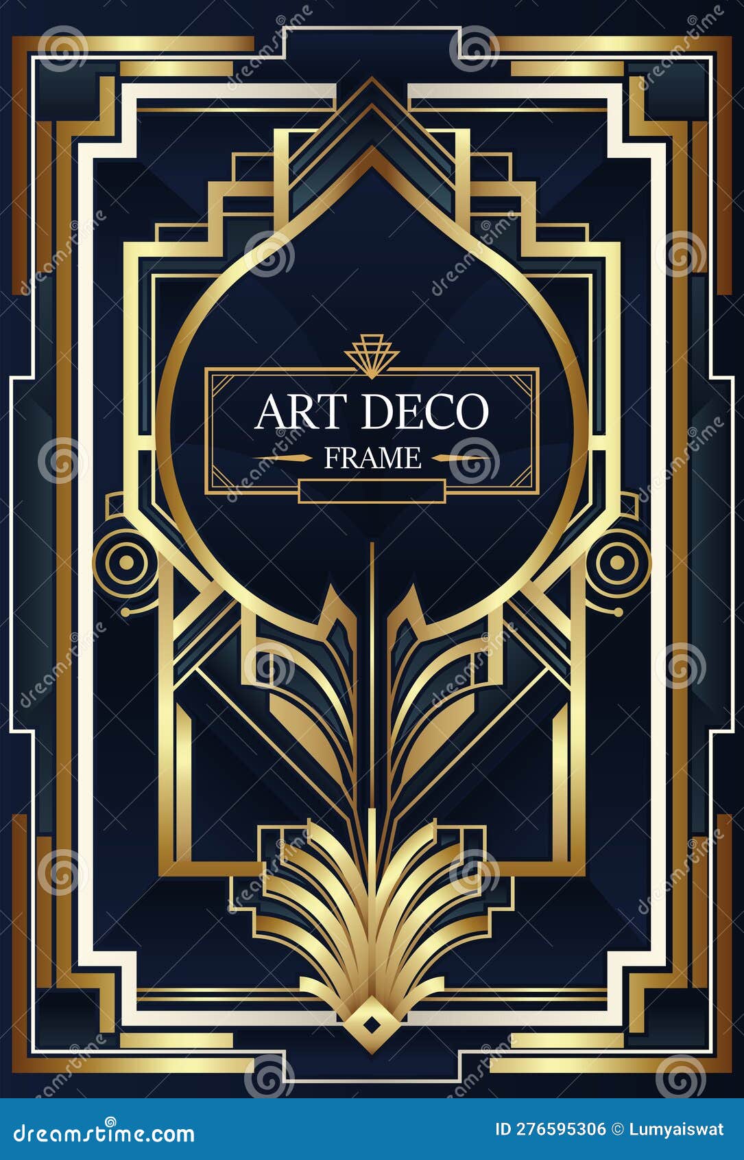 Art Deco Border and frame stock vector. Illustration of border - 276595306