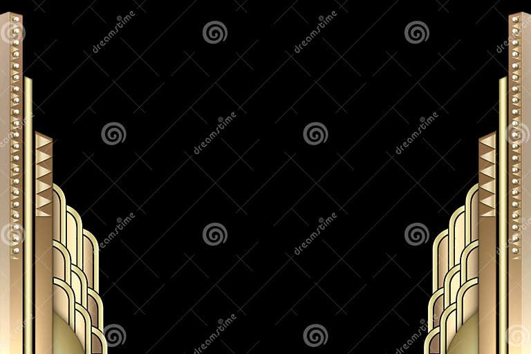 Art Deco building border stock illustration. Illustration of modern ...