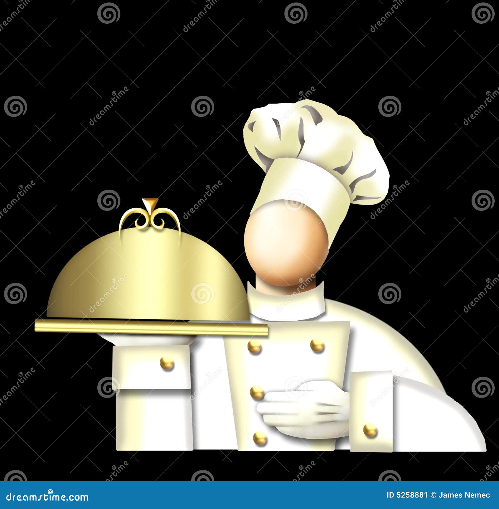 Art Deco Chef stock illustration. Illustration of breakfast - 5258881