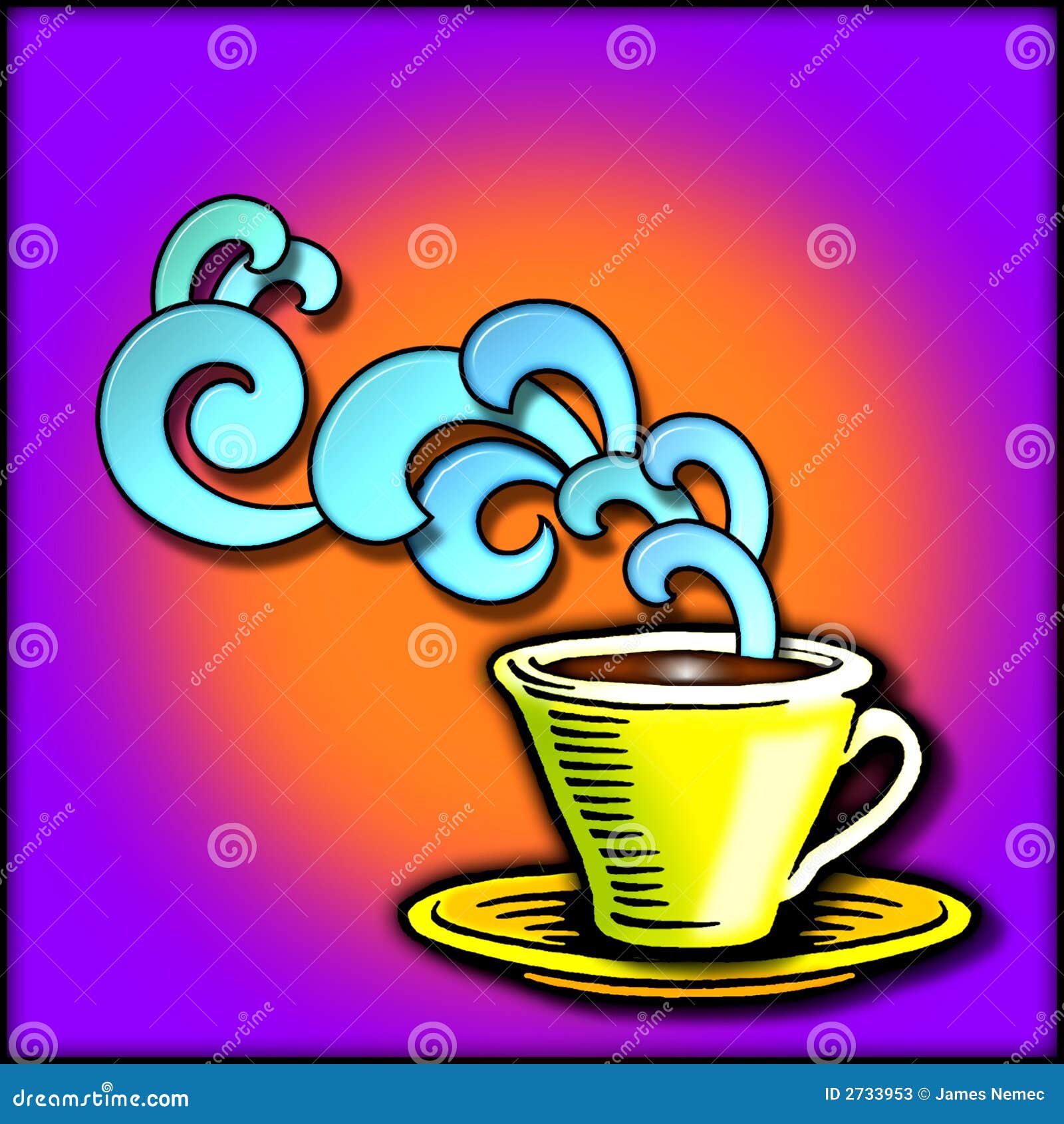 Art Deco Coffee/tea Graphic Stock Illustration - Illustration of ...