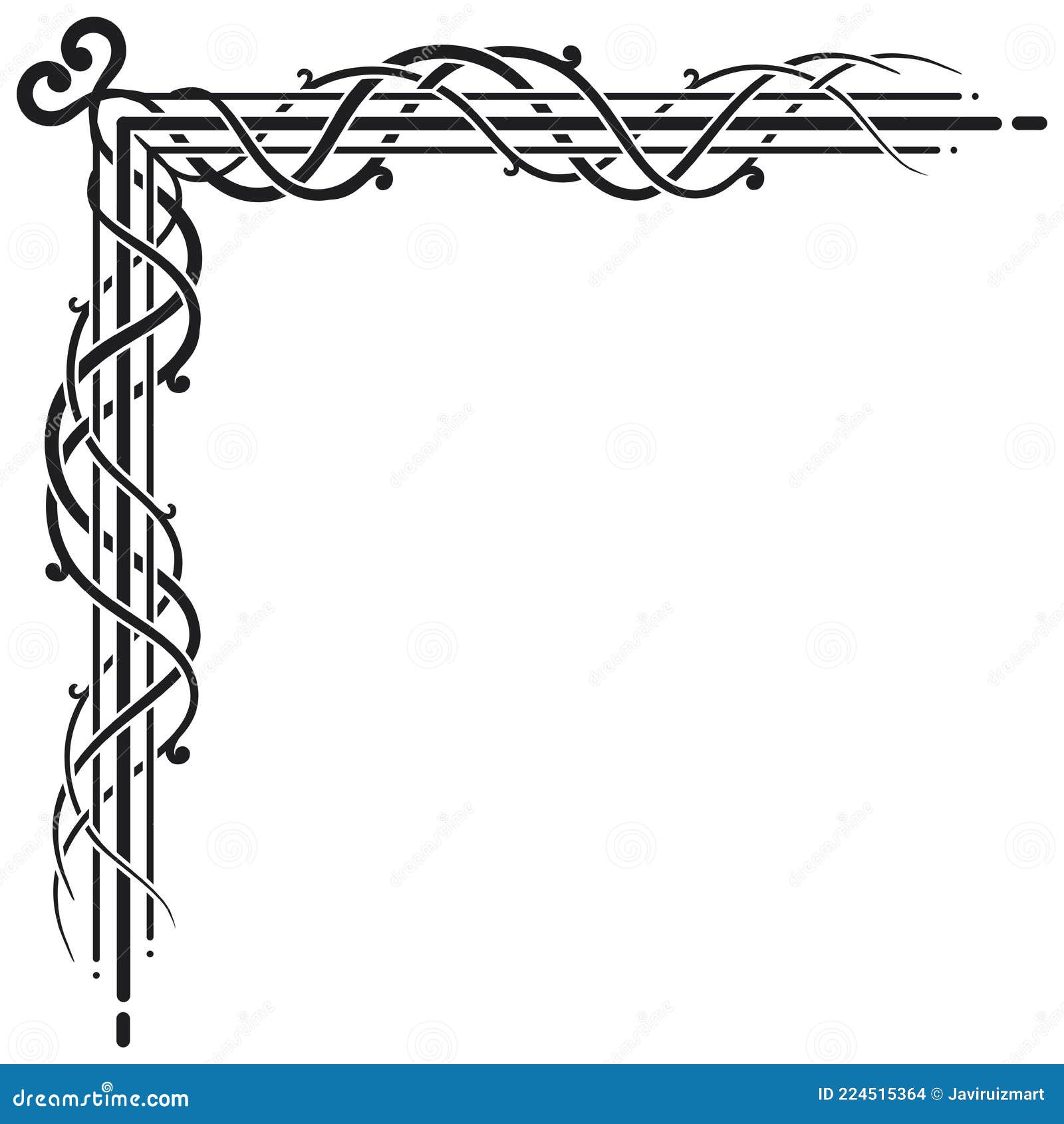 Art Deco Corner with Interlocking Lines Stock Vector - Illustration of ...