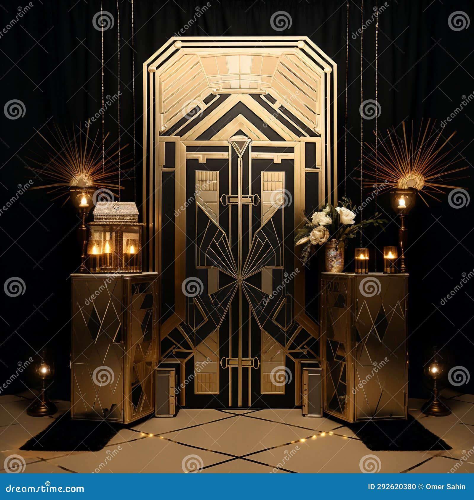 Art Deco Delight: Channeling 1920s Elegance Stock Illustration ...