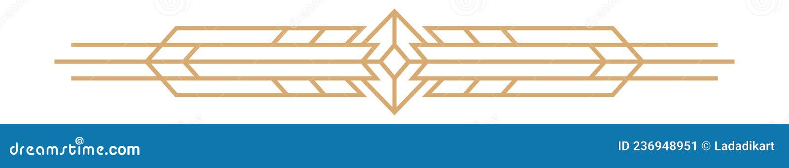 Art Deco Divider. Golden Geometry Pattern Element Stock Vector ...