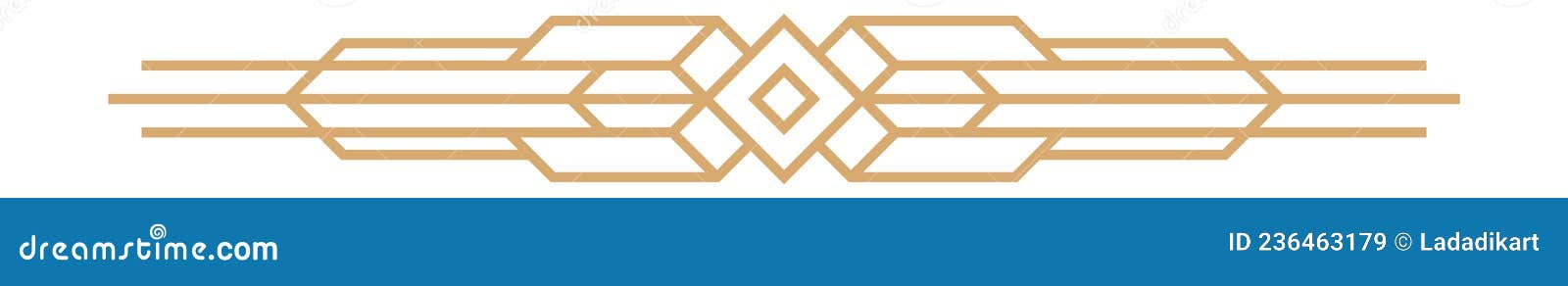 Art Deco Divider. Golden Line Retro Header Stock Illustration ...