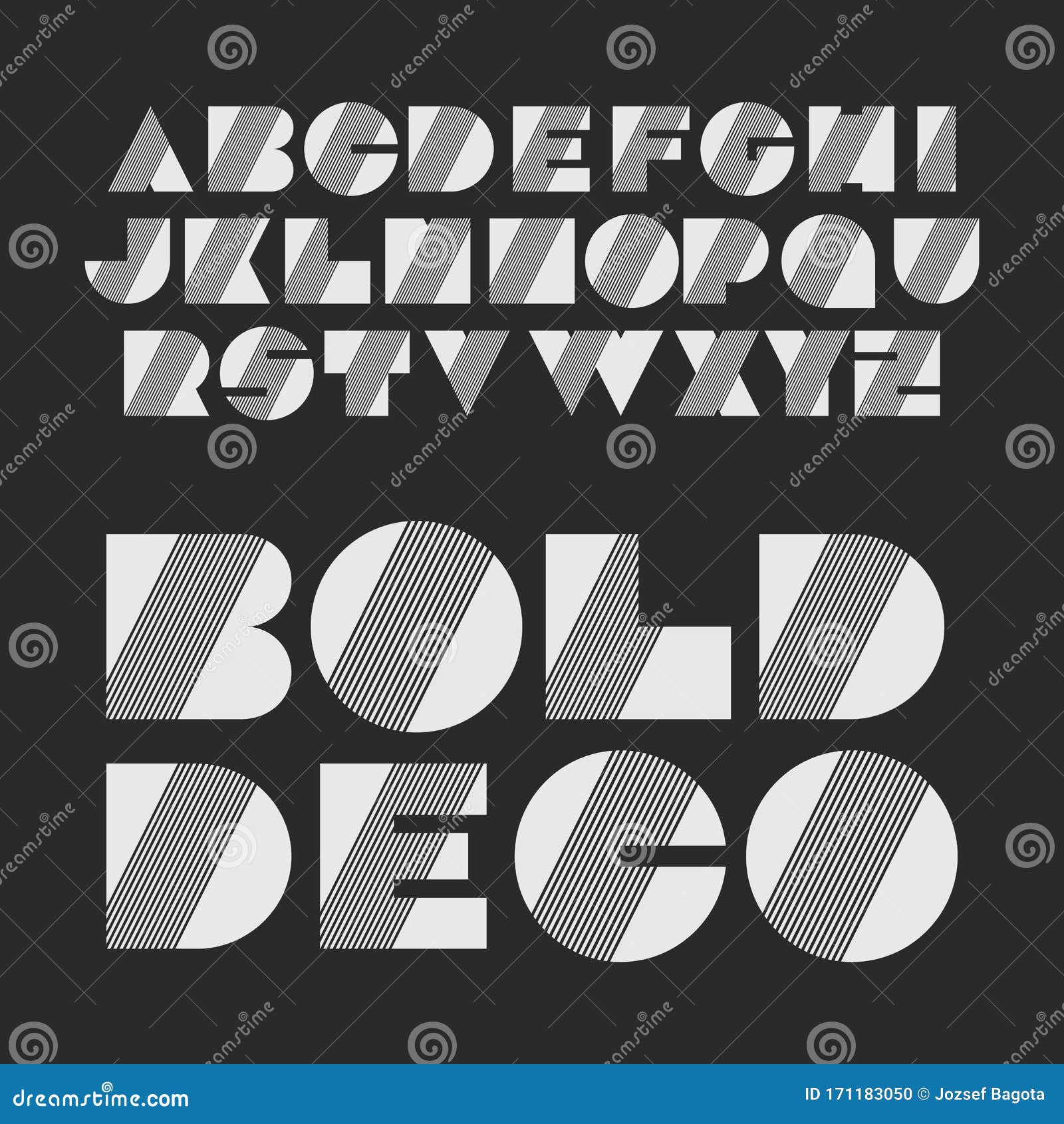 Art Deco Font Cartoon Vector | CartoonDealer.com #30230083