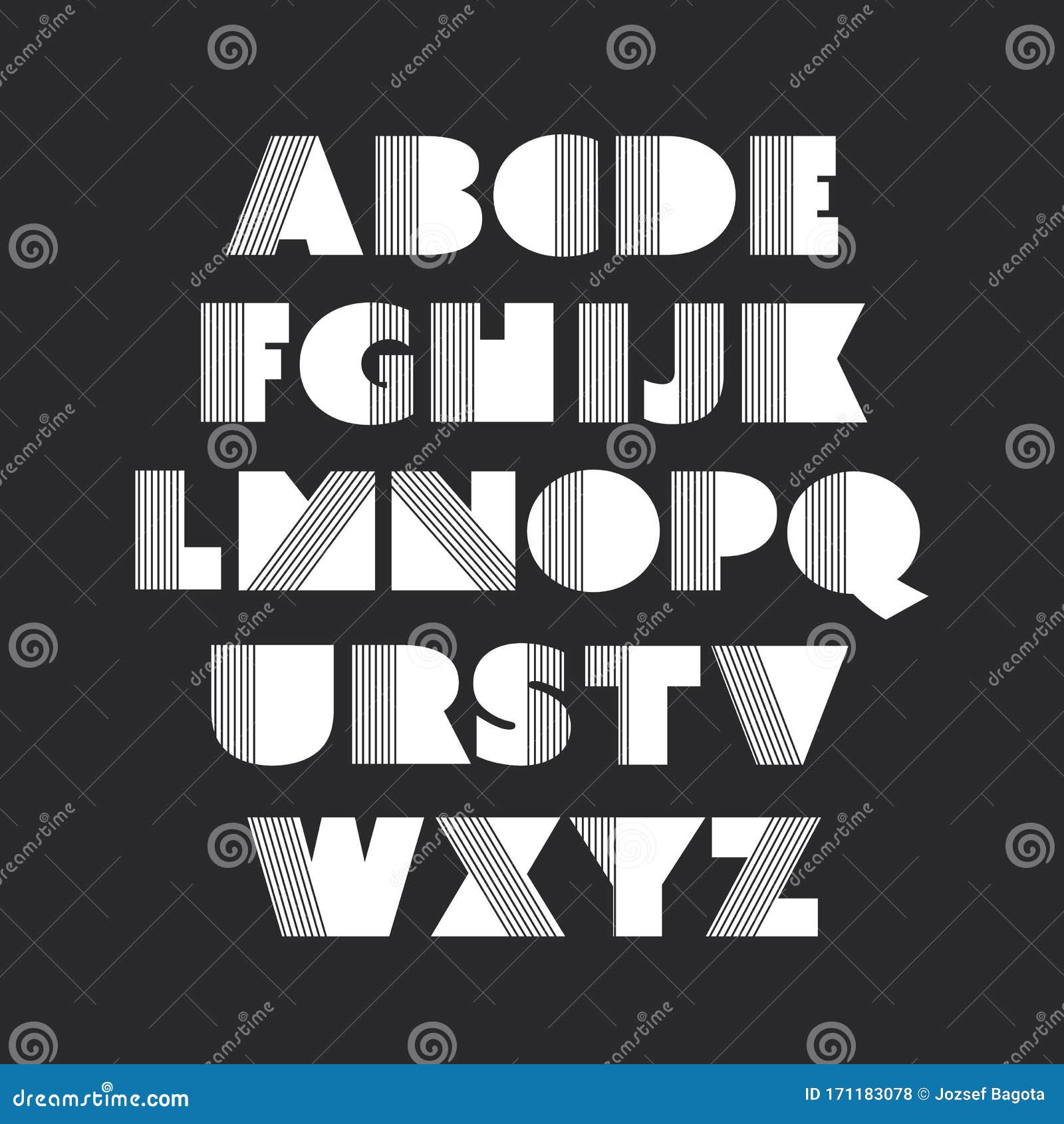 Art Deco Font Cartoon Vector | CartoonDealer.com #30230083