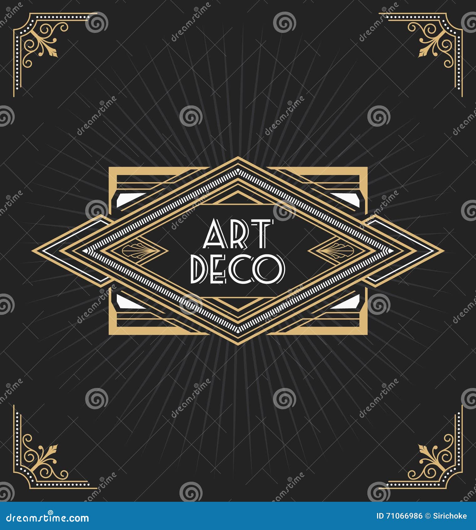 Art Deco Frame Label Design Stock Vector - Illustration of card ...