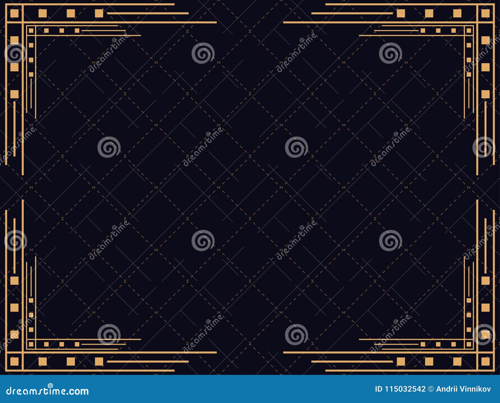 Art Deco Frame. Vintage Linear Border Stock Vector - Illustration of ...