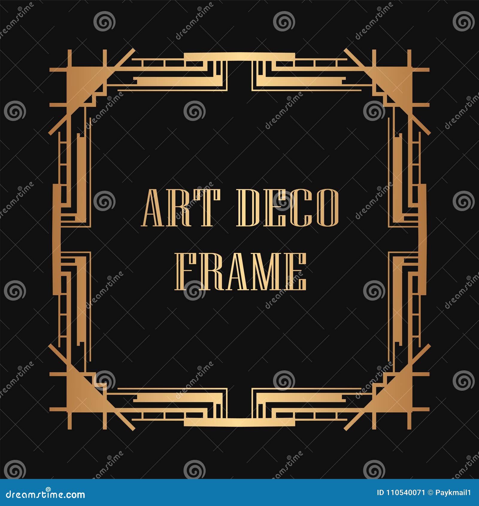 Art deco frame stock vector. Illustration of ornamental - 110540071