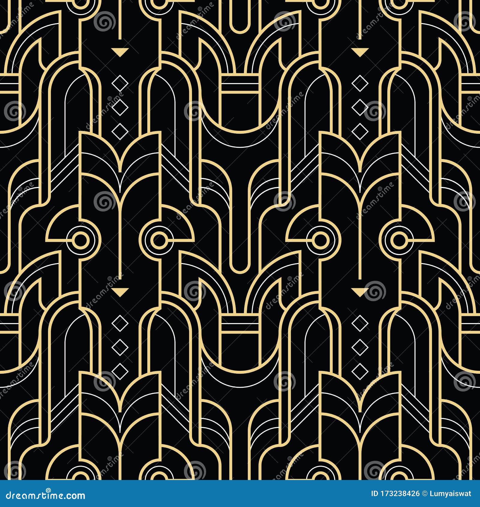 Art Deco Geometric Abstract Pattern Vector Stock Vector - Illustration ...