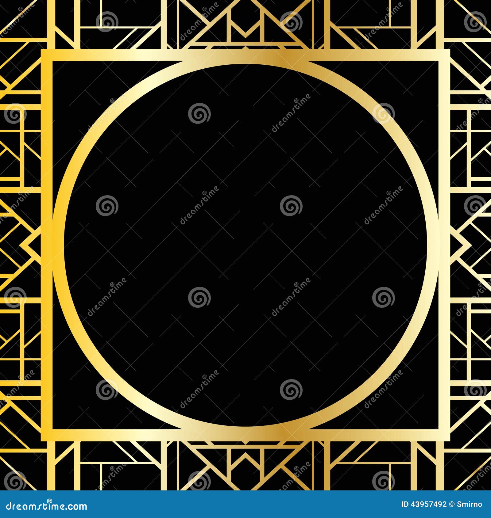 Art Deco Geometric Frame (1920 S Style), Vector Illustration Stock ...