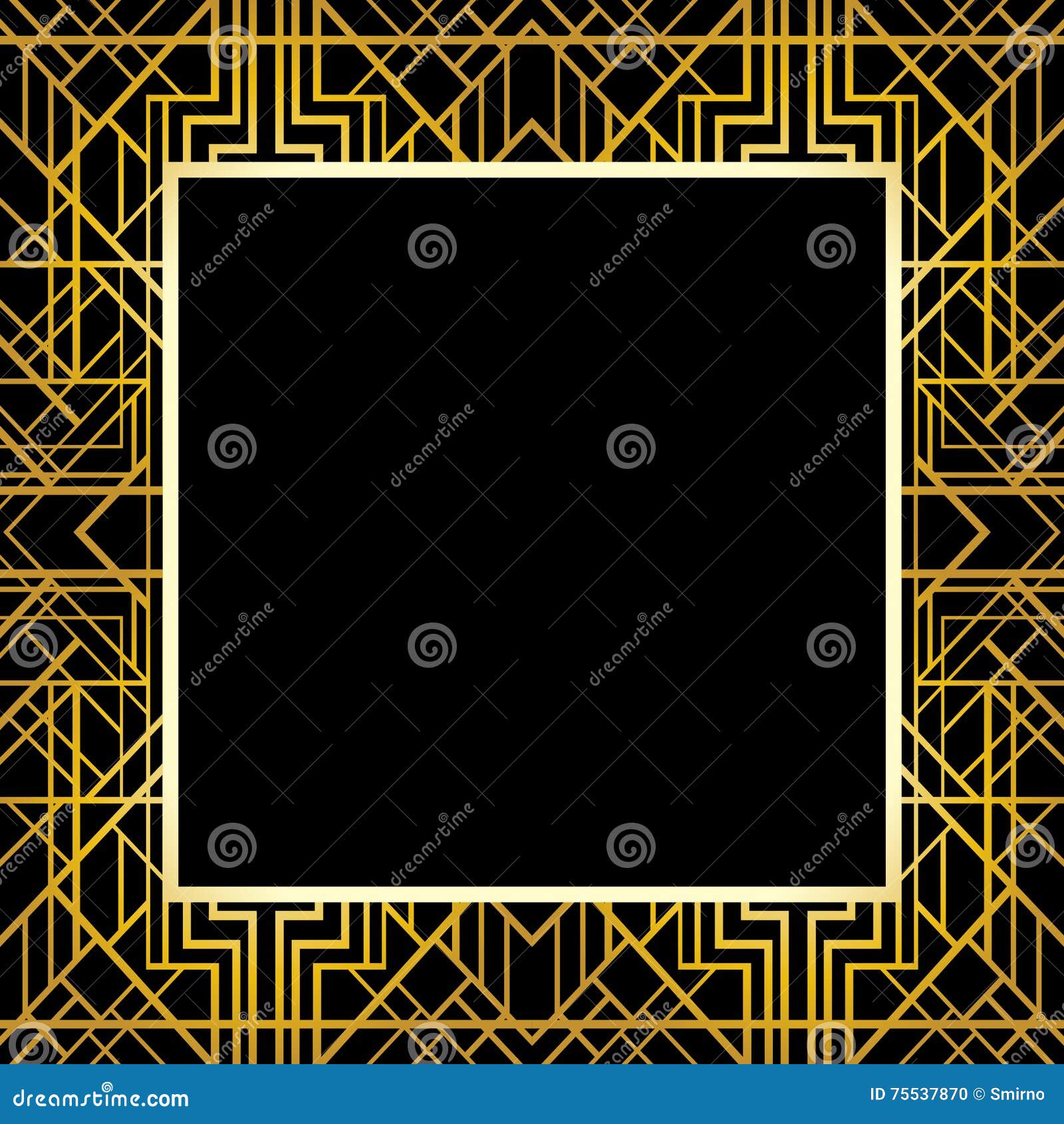 Art Deco Geometric Frame (1920 S Style) Stock Vector - Illustration of ...
