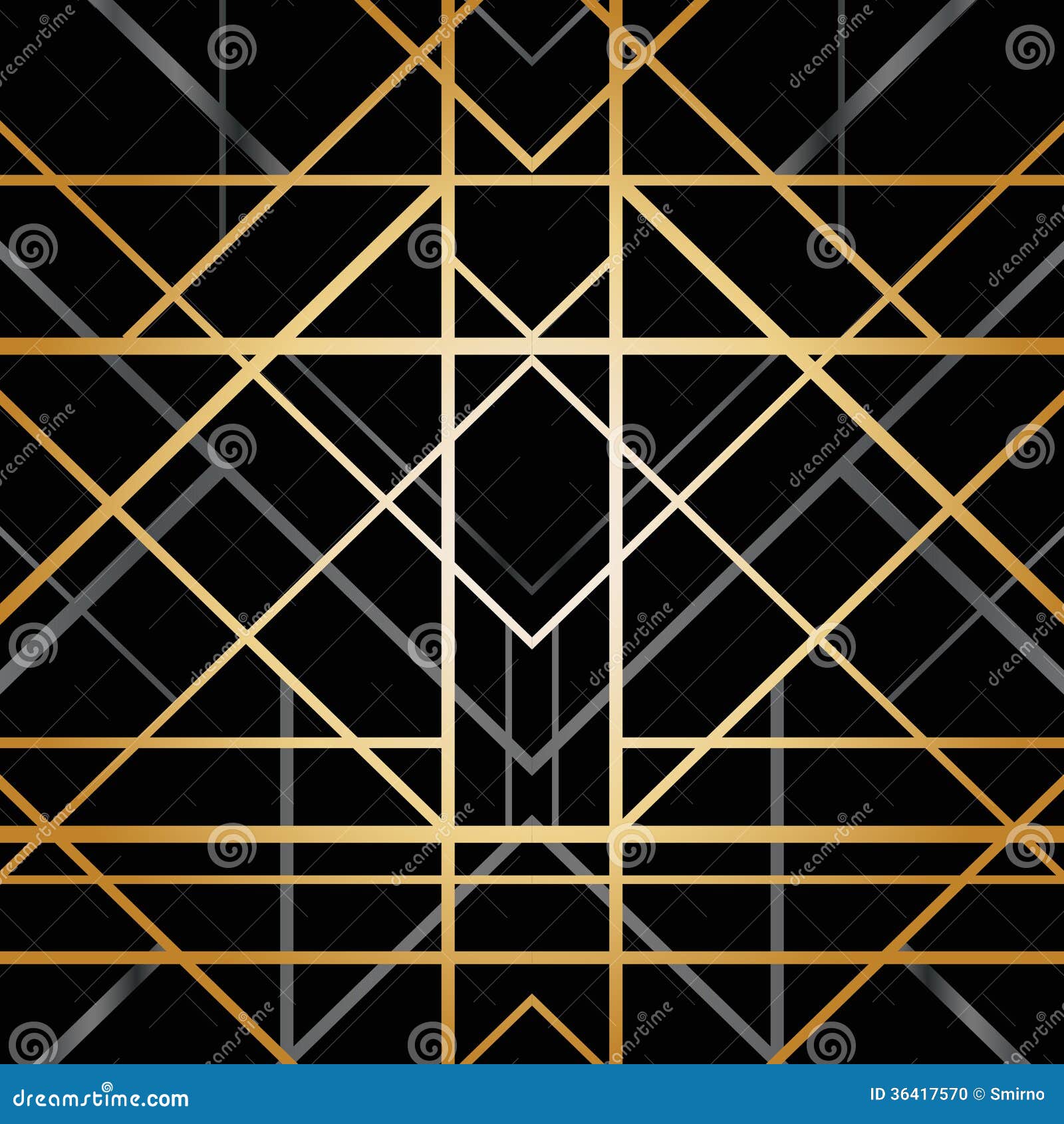 Art deco geometric pattern stock illustration. Illustration of gatsby ...