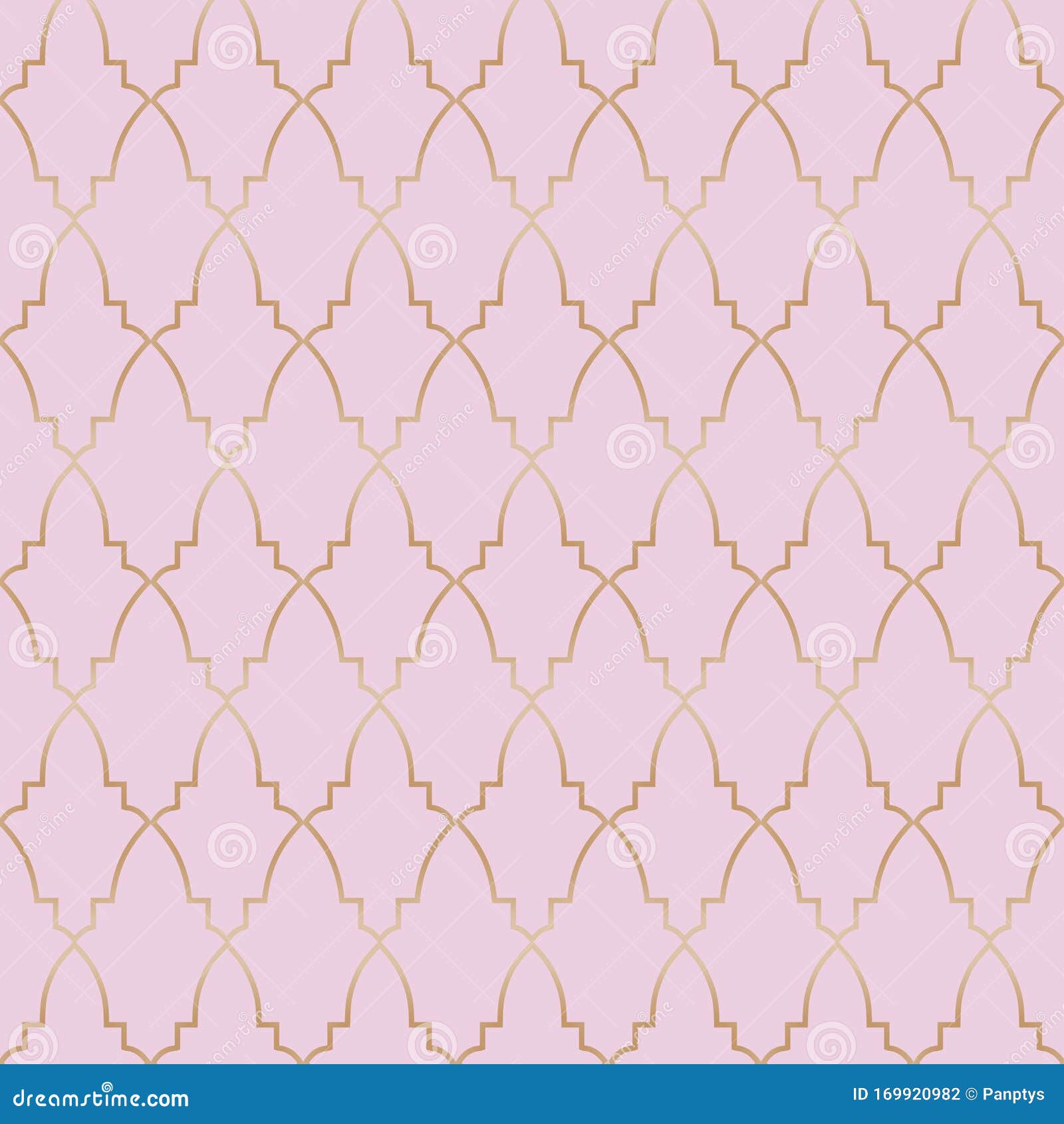 Art Deco Golden Pink Pattern. Vector Art. Stock Vector - Illustration ...