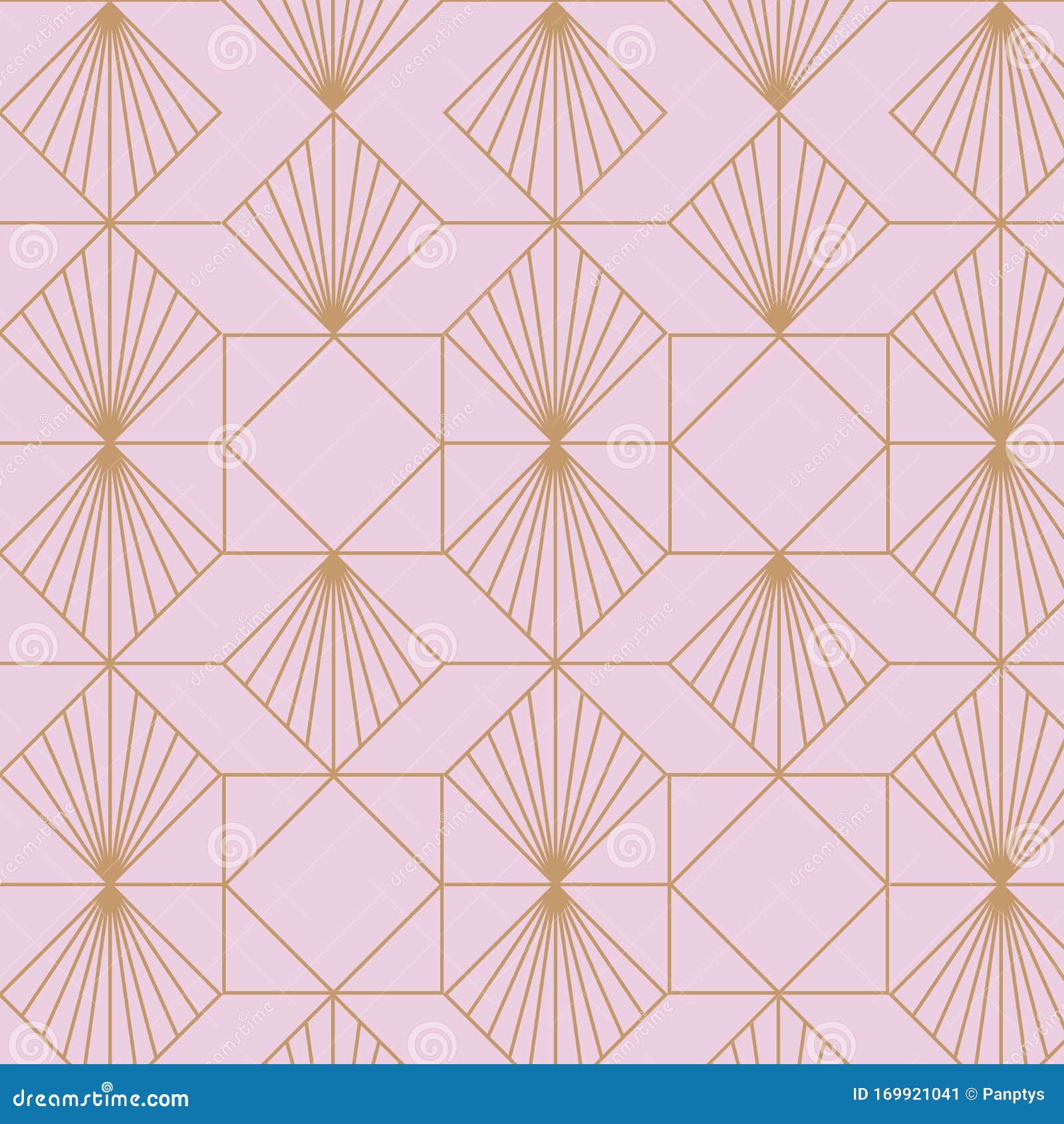 Art Deco Golden Pink Pattern. Vector Art. Stock Vector - Illustration ...