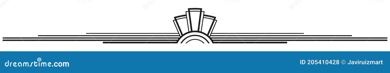 Art Deco Header, lines stock vector. Illustration of retro - 205410428