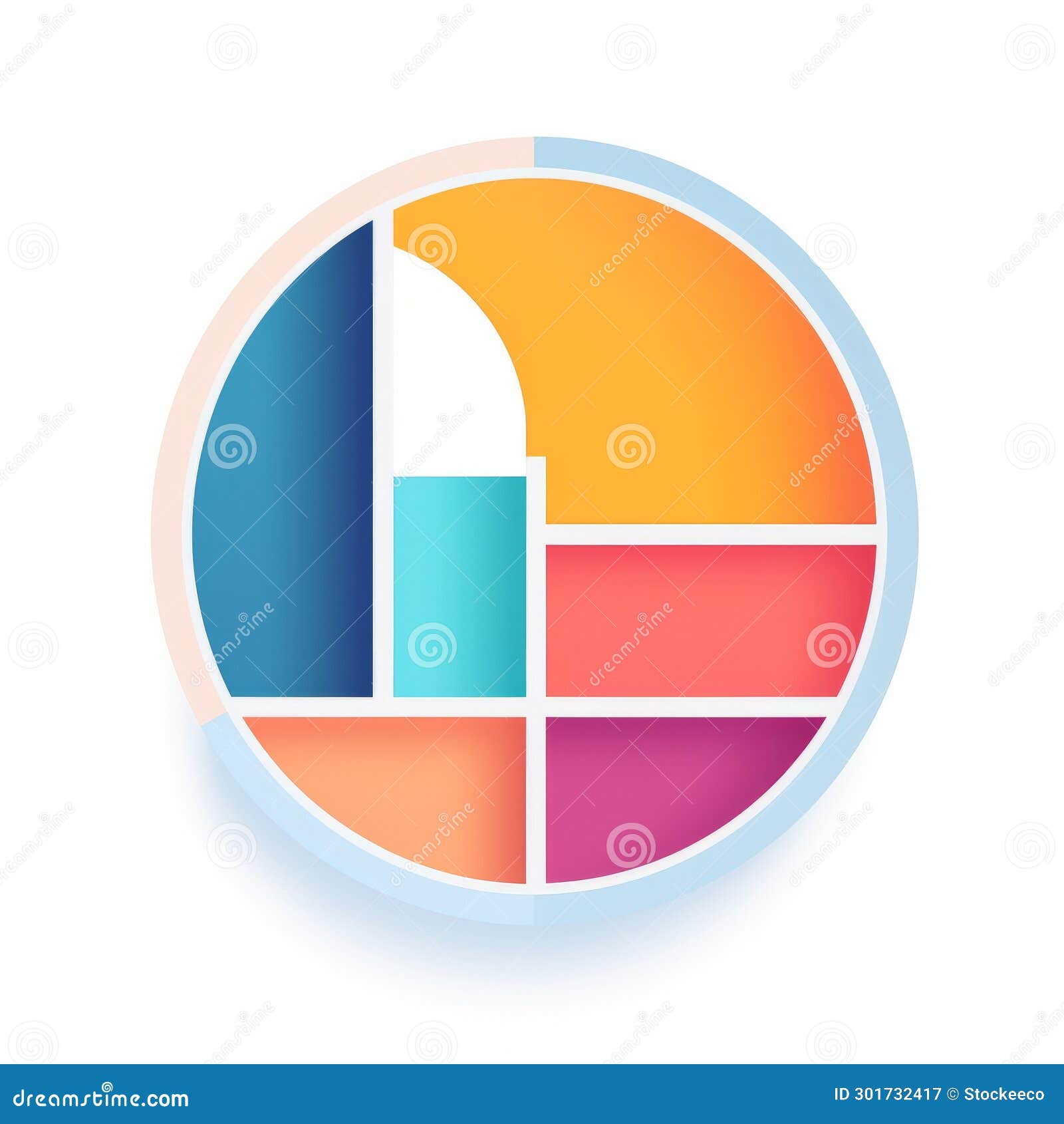 Art Deco-inspired Collage Circle App Icon Stock Illustration ...