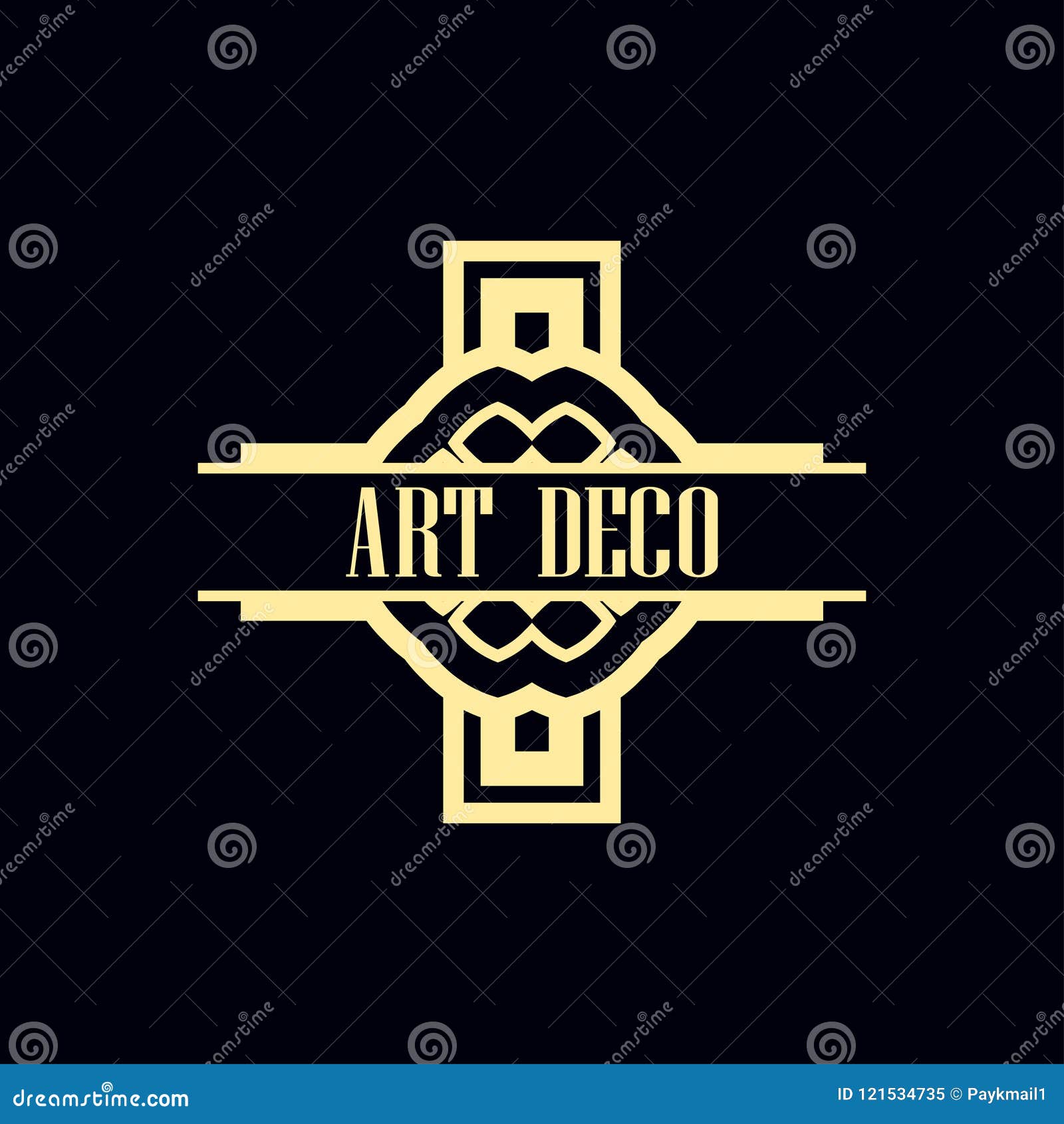 Art Deco Label stock illustration. Illustration of geometric - 121534735