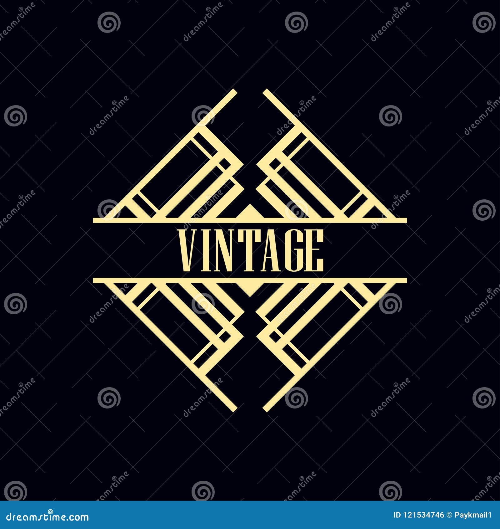Art Deco Label stock vector. Illustration of grid, deco - 121534746