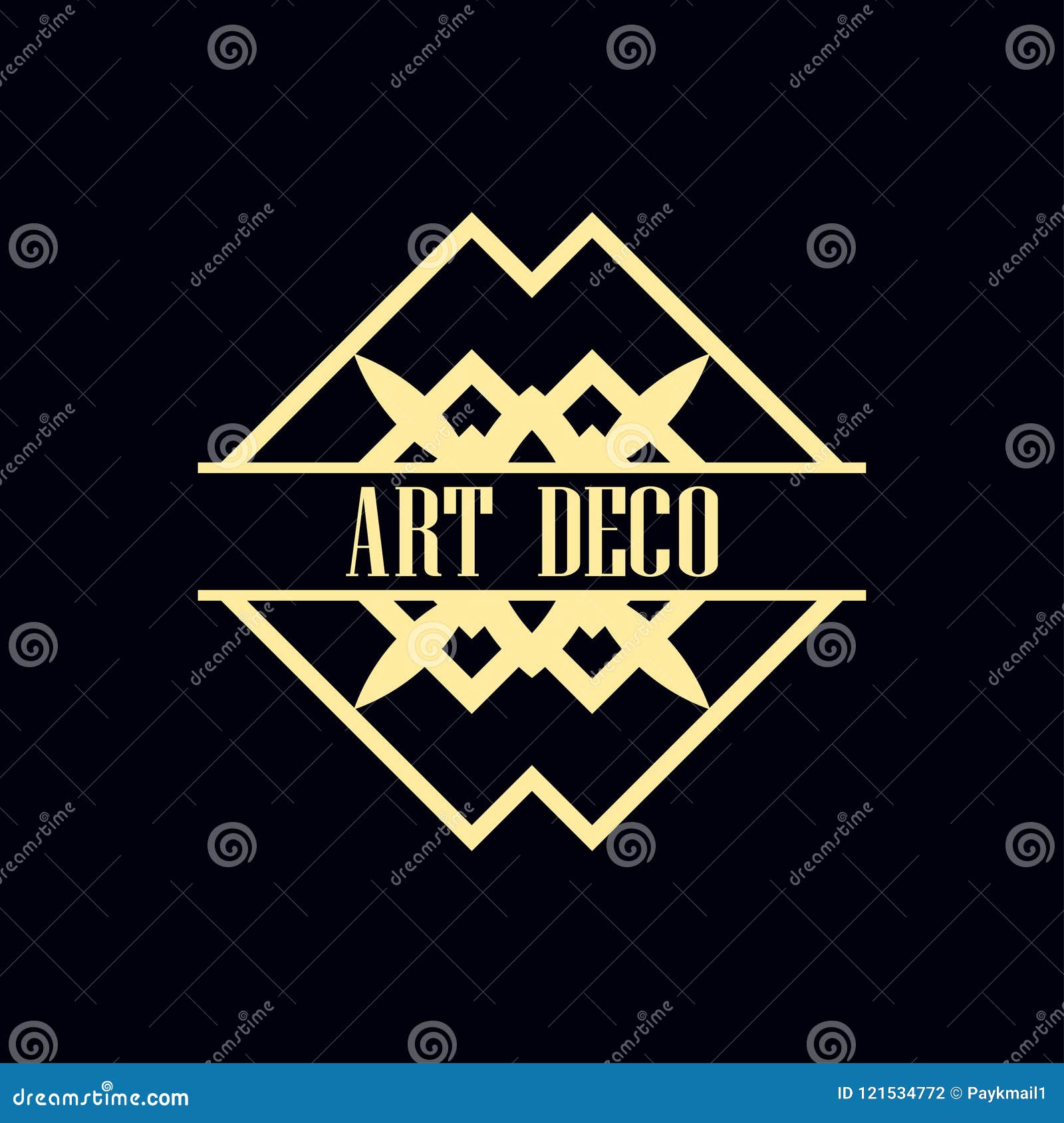 Art Deco Label stock vector. Illustration of gold, linear - 121534772