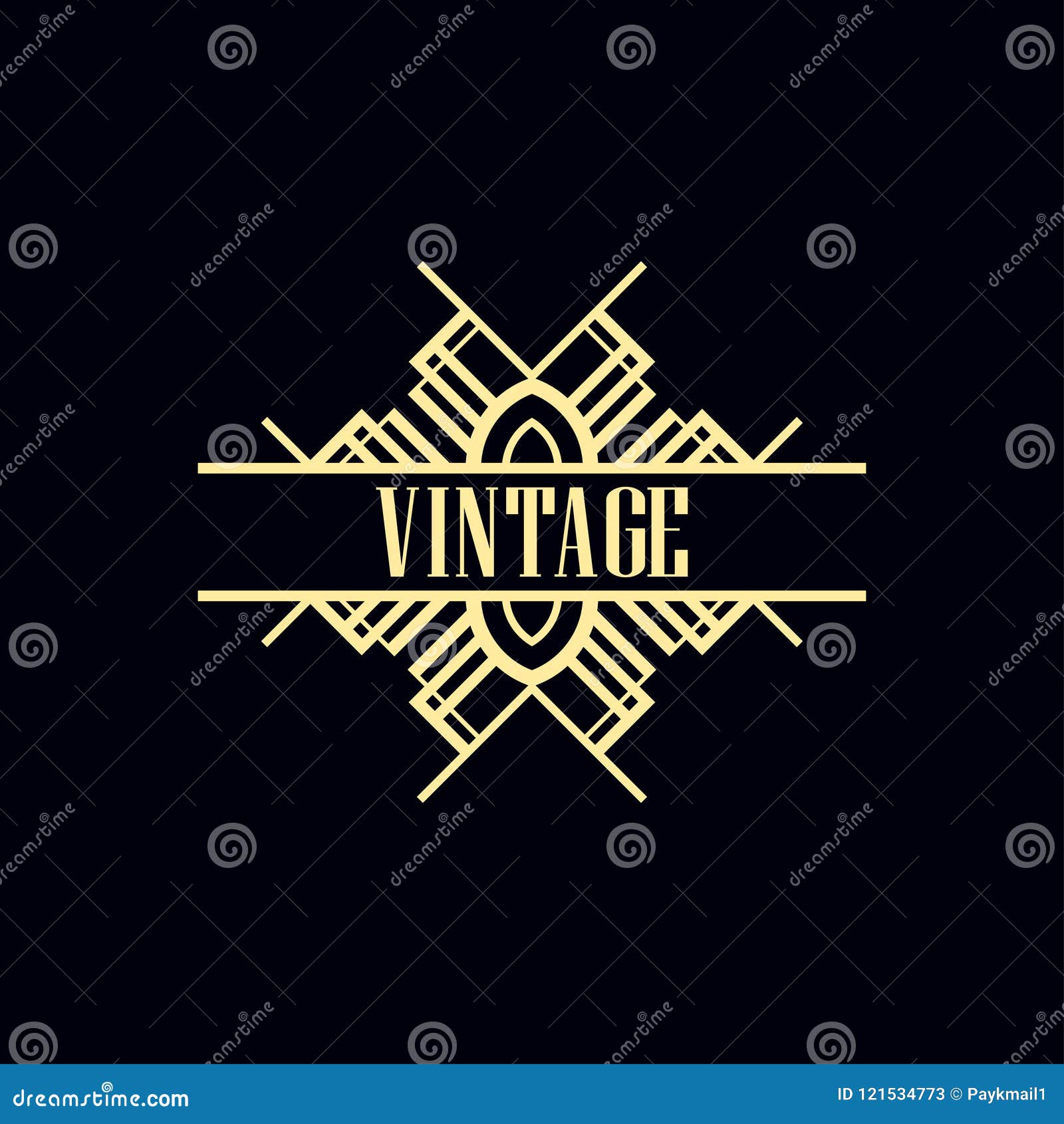 Art Deco Label stock vector. Illustration of design - 121534773