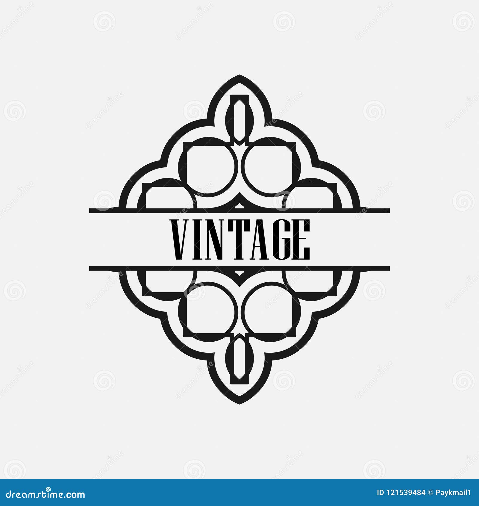 Art deco label stock vector. Illustration of contour - 121539484