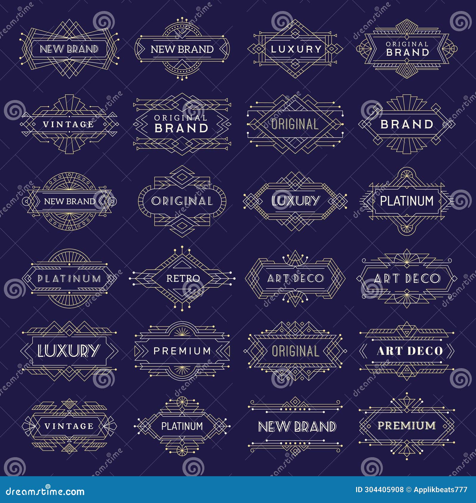 Art Deco Labels. Frames in Antique Style Restaurant Menu Templates ...