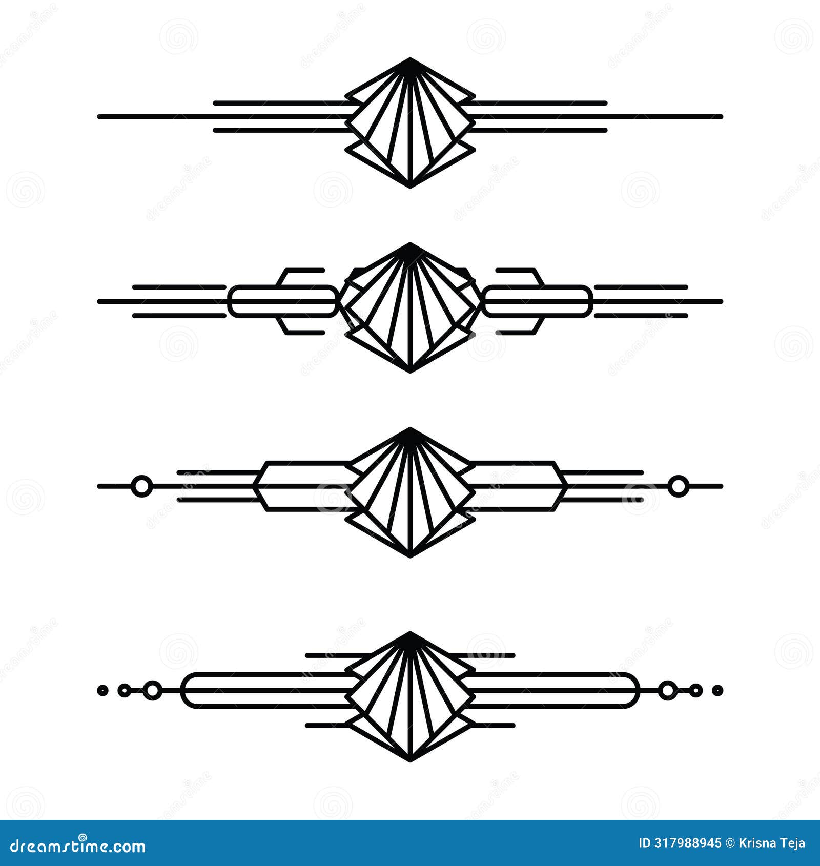 Art Deco Line Border. Decorative Lines Borders and Geometric Label ...