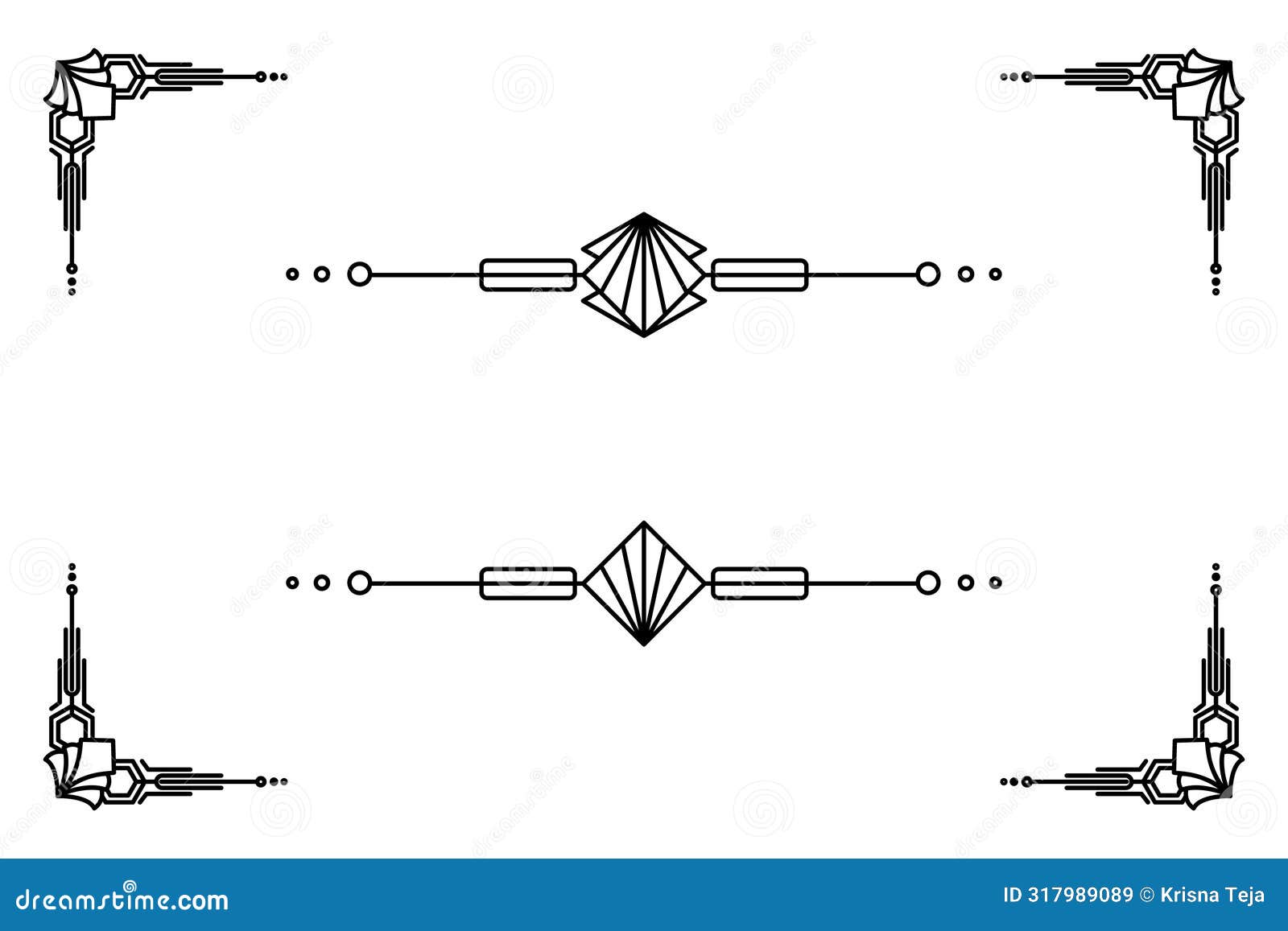 Art Deco Line Border. Decorative Lines Borders and Geometric Label ...