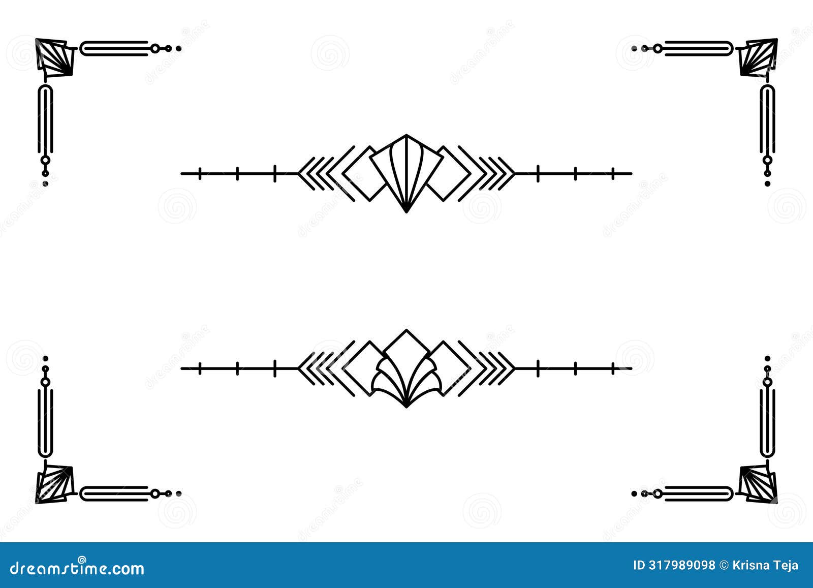 Art Deco Line Border. Decorative Lines Borders and Geometric Label ...
