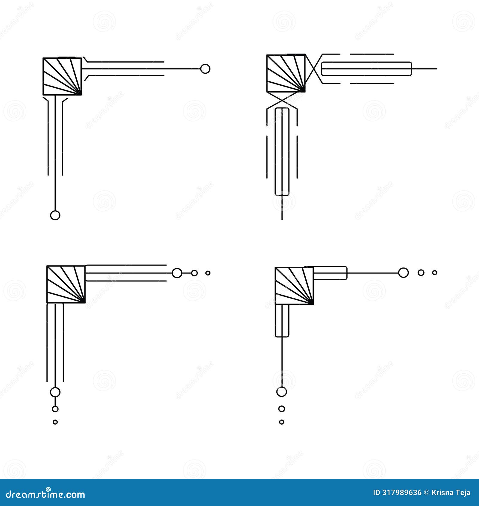Art Deco Line Border. Decorative Lines Borders and Geometric Label ...