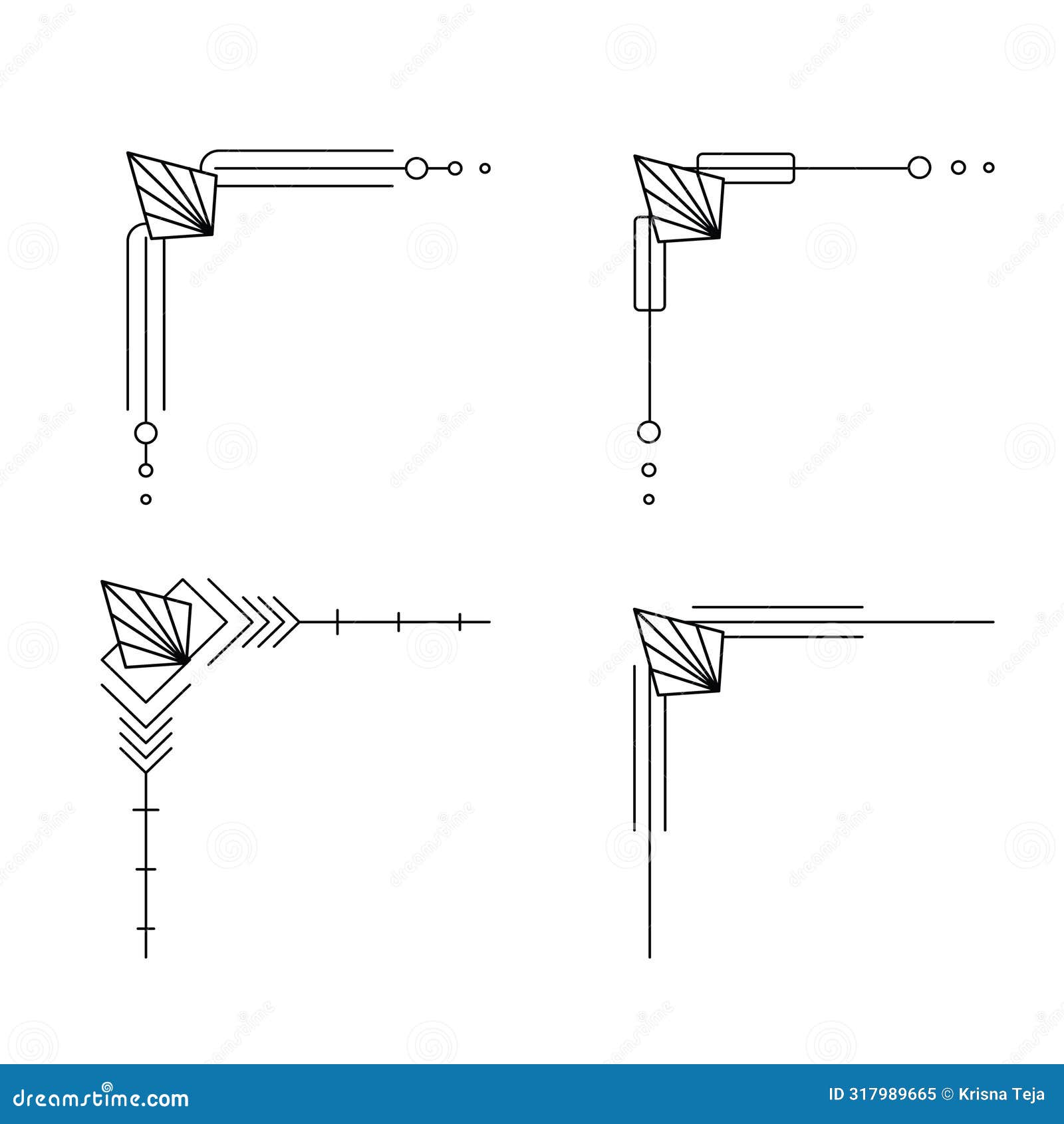Art Deco Line Border. Decorative Lines Borders and Geometric Label ...