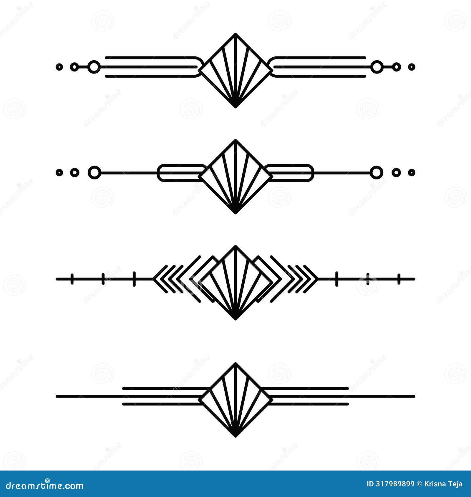 Art Deco Line Border. Decorative Lines Borders and Geometric Label ...