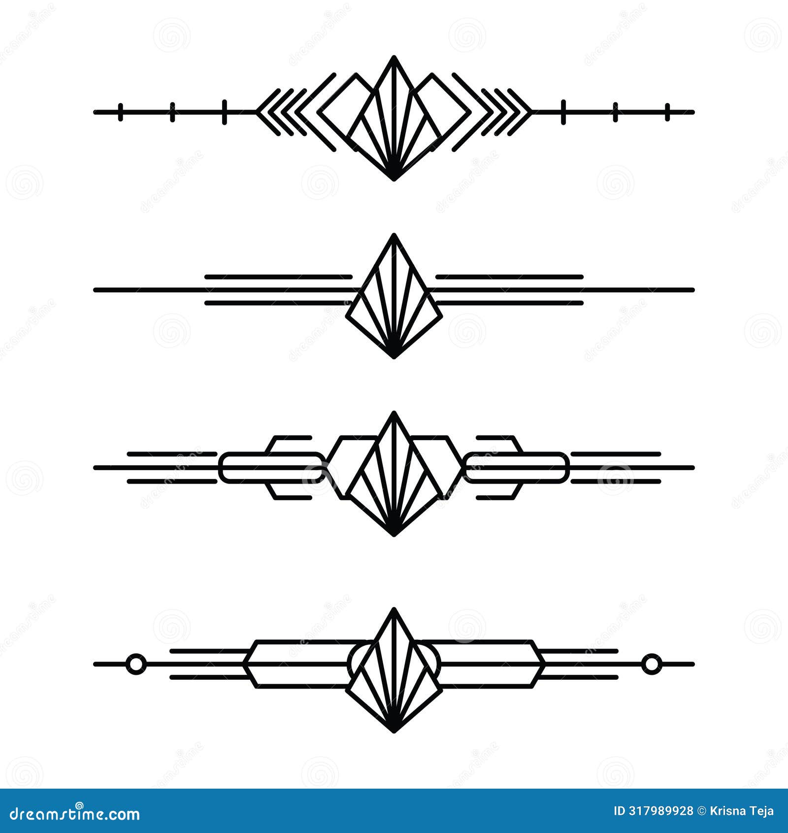 Art Deco Line Border. Decorative Lines Borders and Geometric Label ...