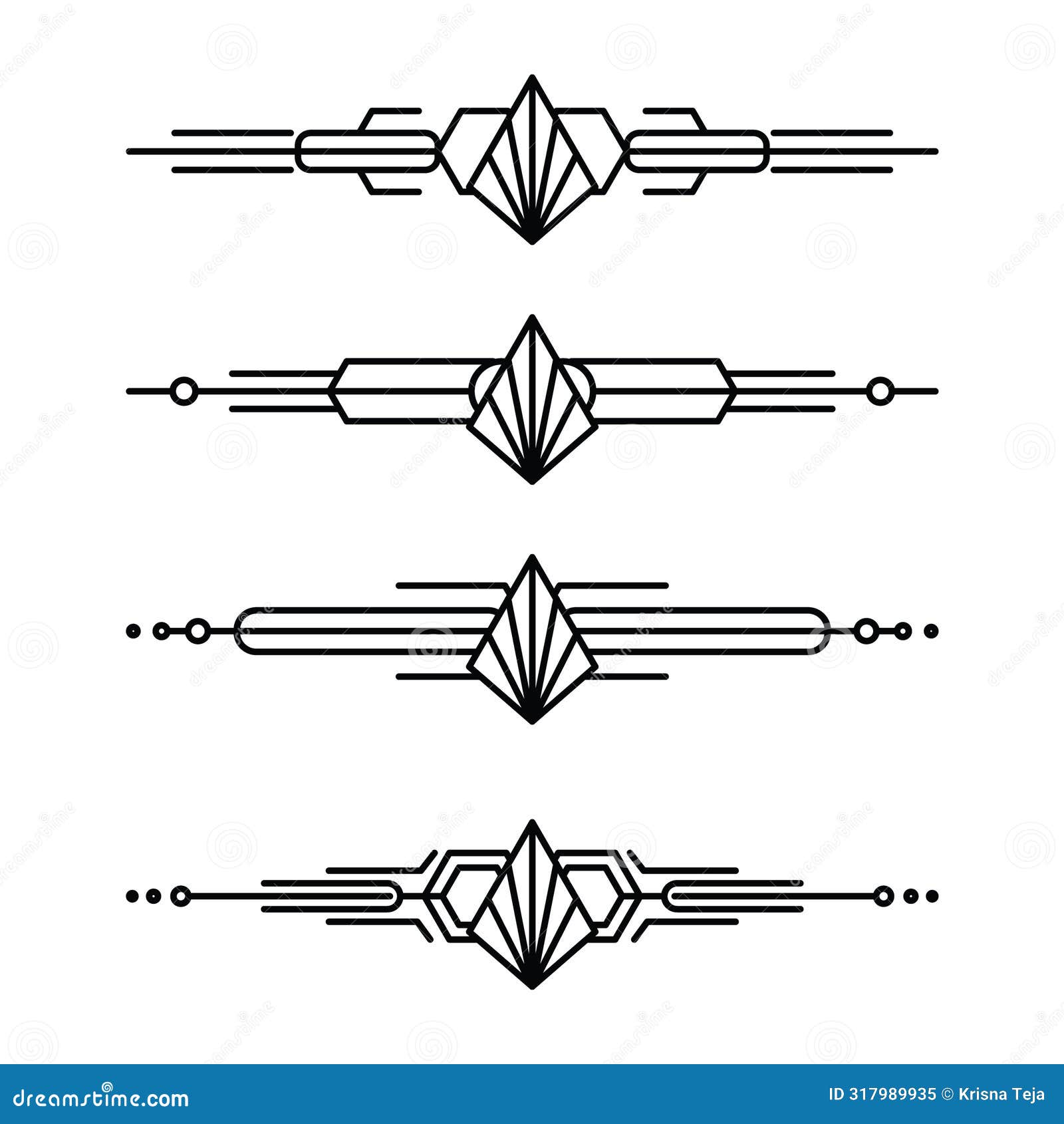 Art Deco Line Border. Decorative Lines Borders and Geometric Label ...