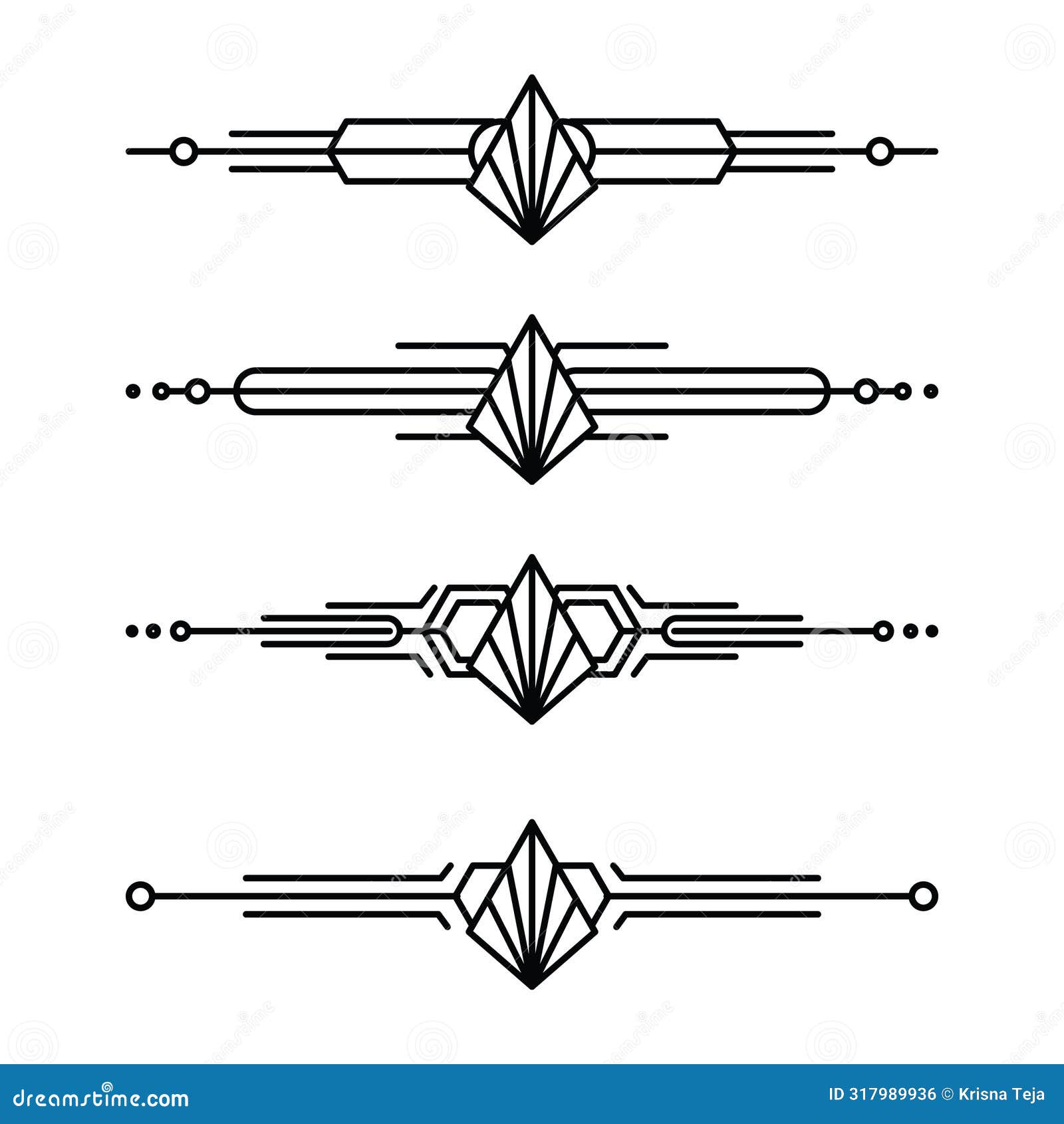 Art Deco Line Border. Decorative Lines Borders and Geometric Label ...