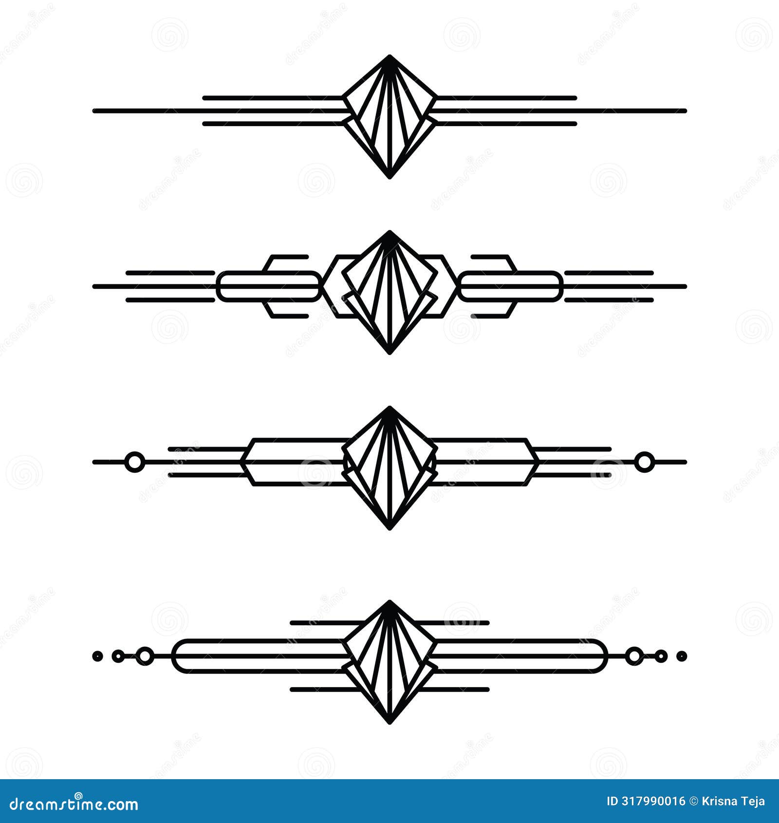 Art Deco Line Border. Decorative Lines Borders and Geometric Label ...