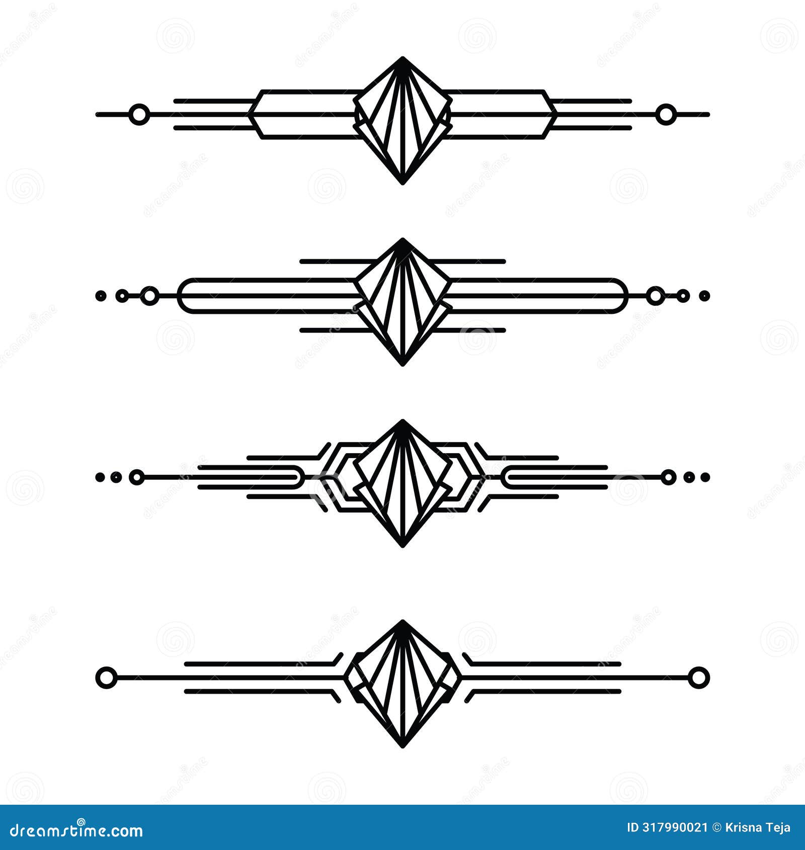 Art Deco Line Border. Decorative Lines Borders and Geometric Label ...