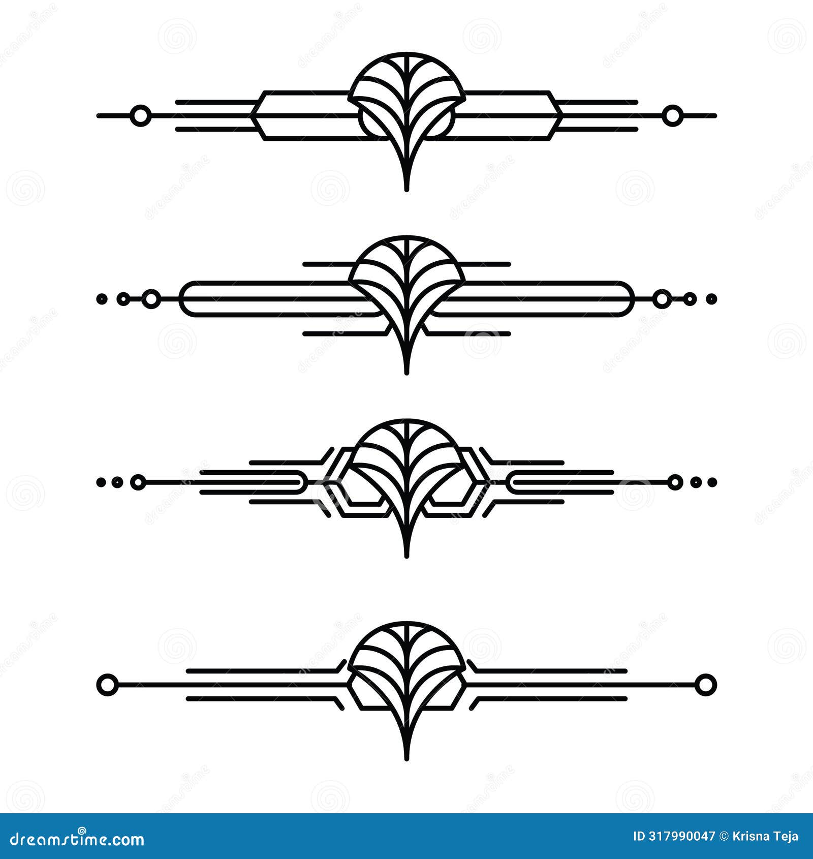 Art Deco Line Border. Decorative Lines Borders and Geometric Label ...