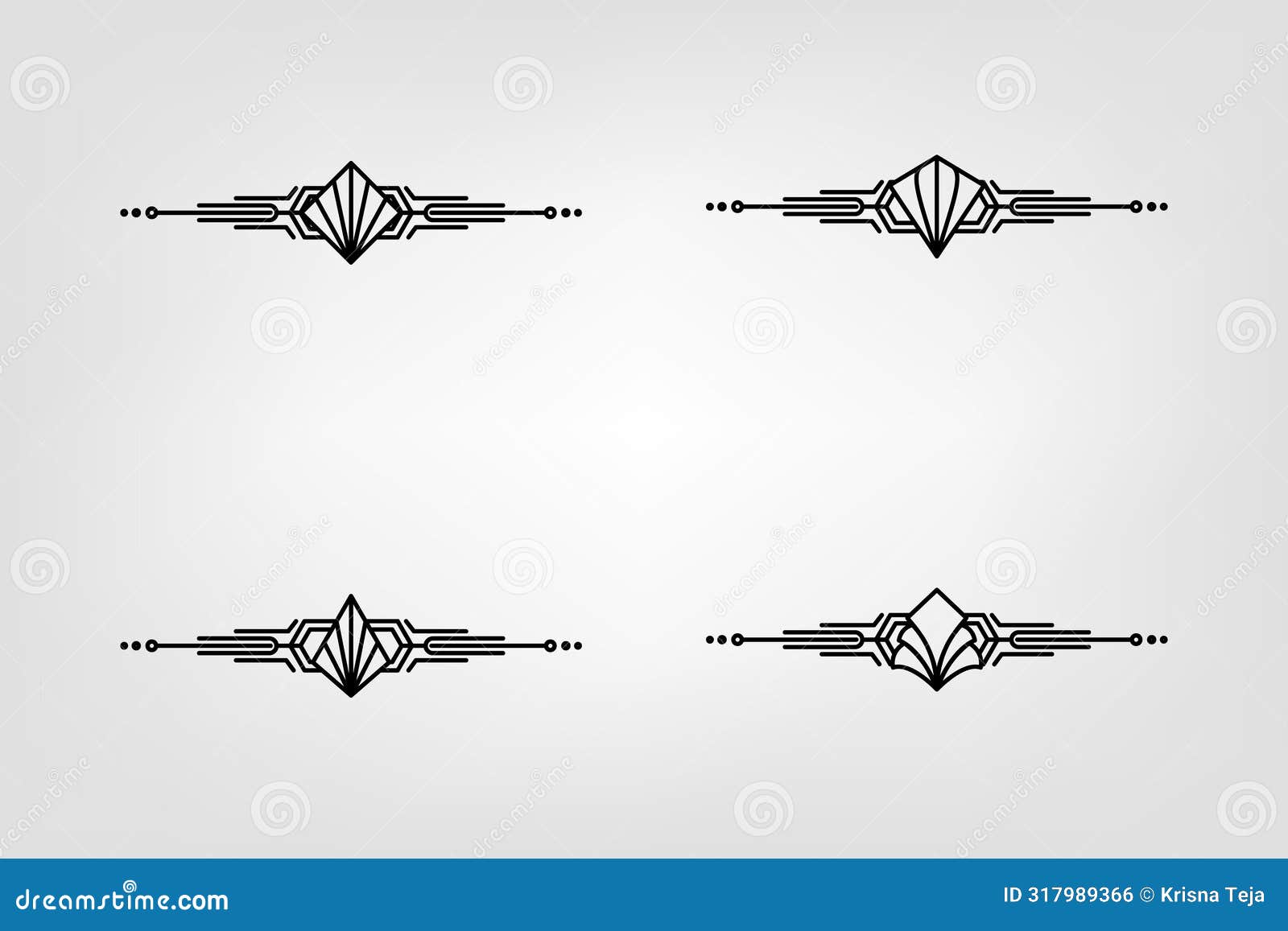 Art Deco Line Border. Decorative Lines Borders and Geometric Label ...