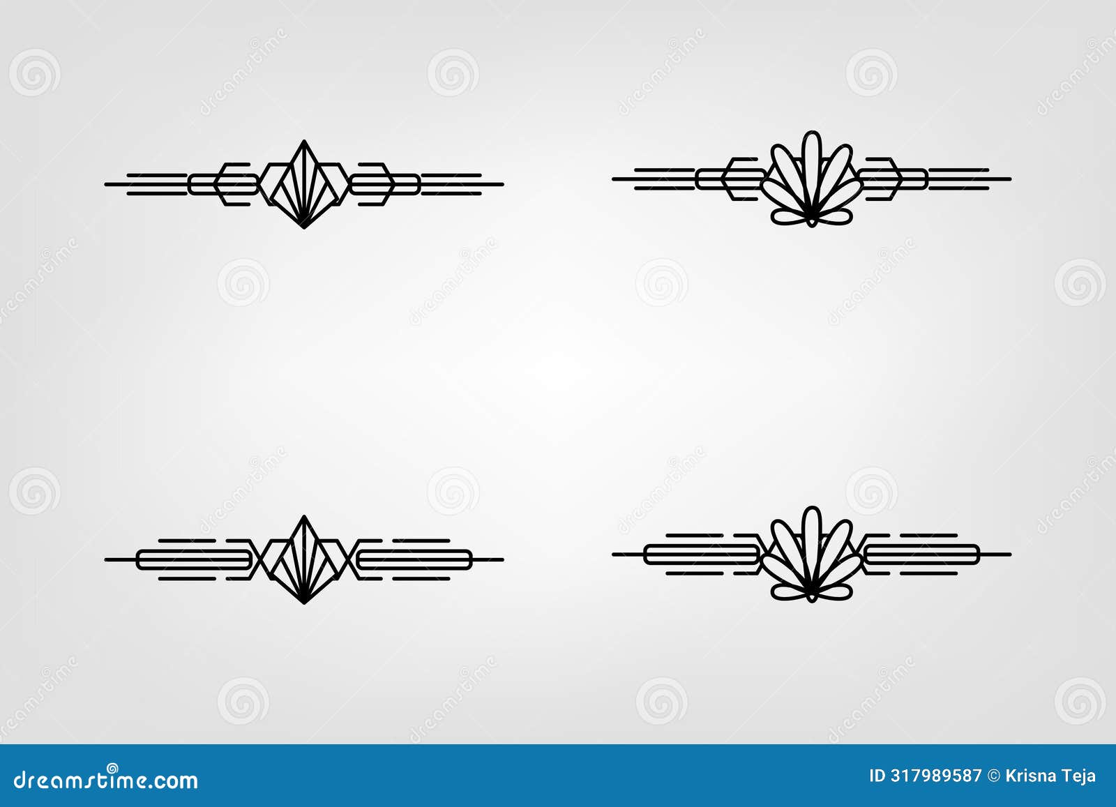 Art Deco Line Border. Decorative Lines Borders and Geometric Label ...