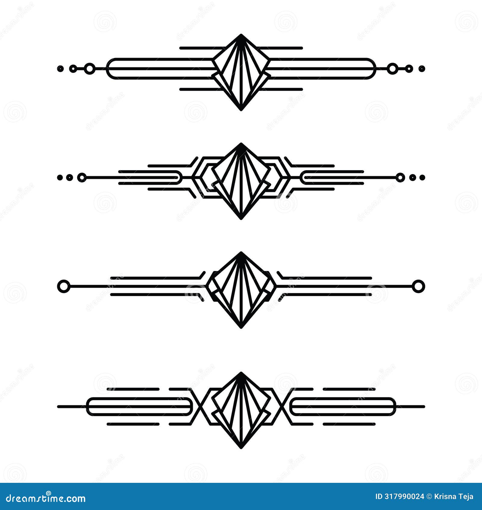 Art Deco Line Border. Decorative Lines Borders and Geometric Label ...