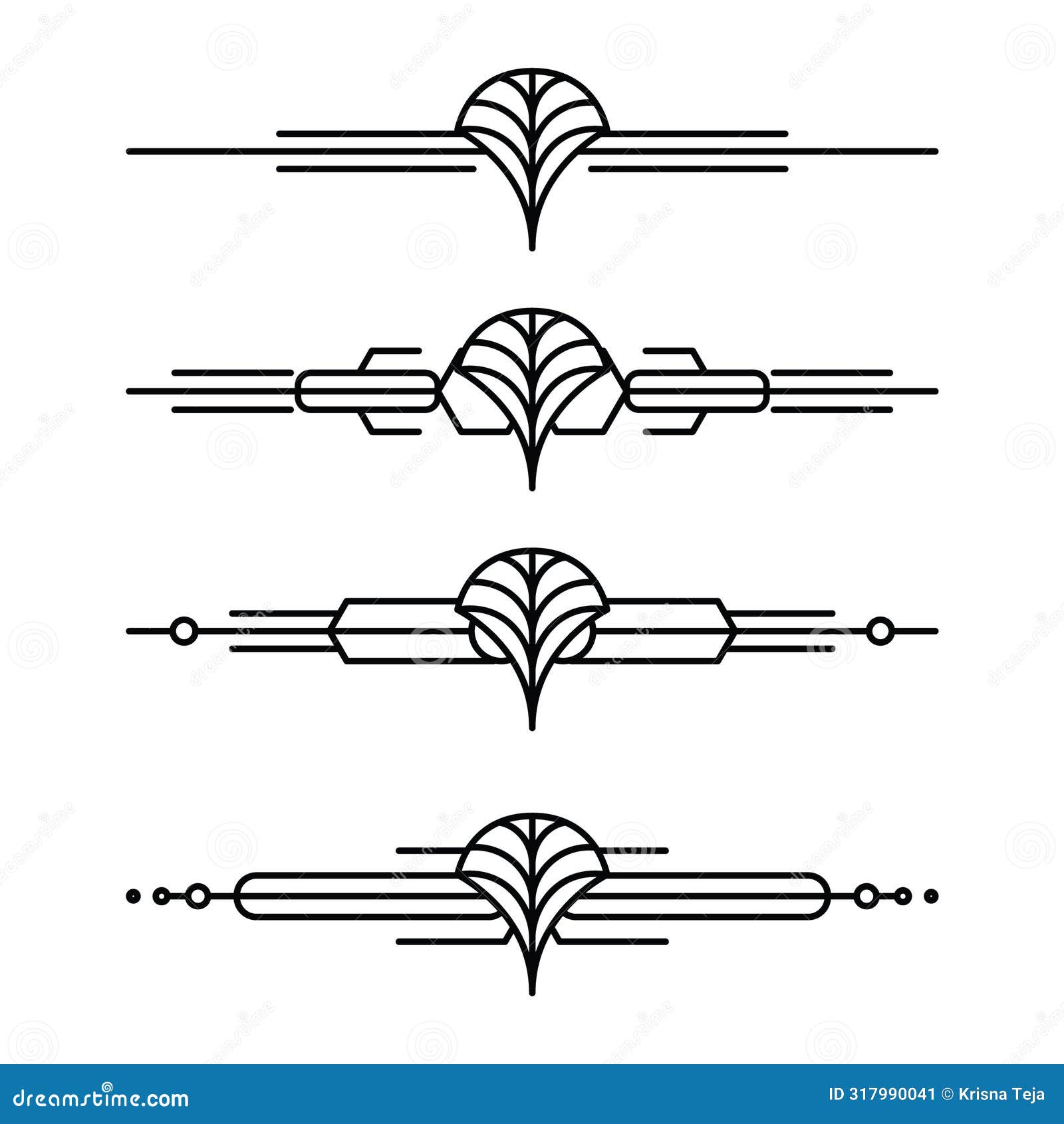 Art Deco Line Border. Decorative Lines Borders and Geometric Label ...