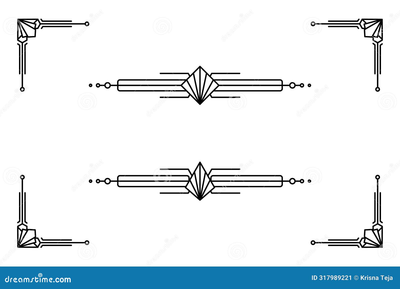 Art Deco Line Border. Decorative Lines Borders and Geometric Label ...